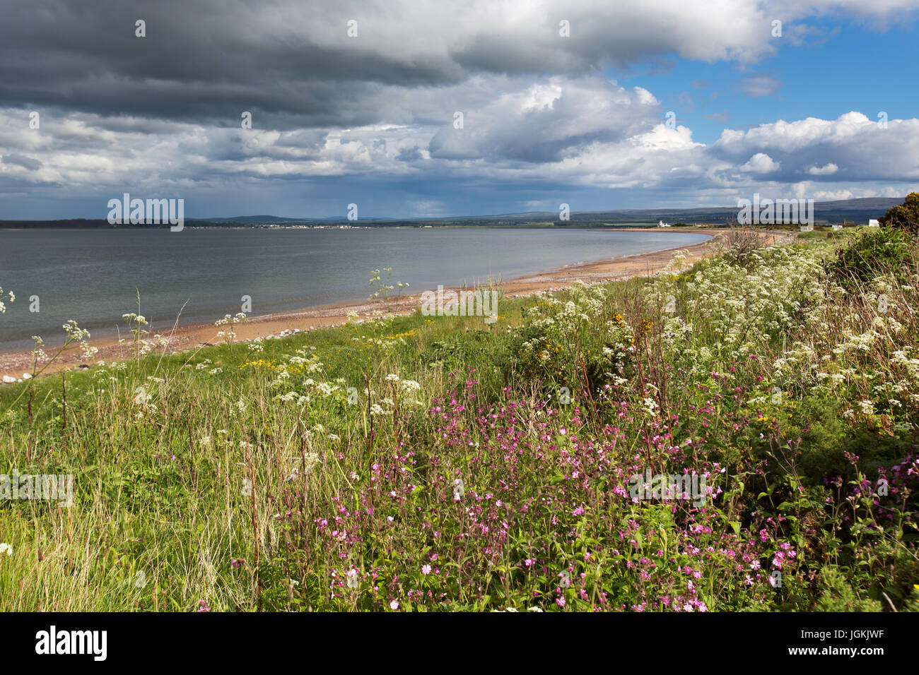 Town of Fortrose, Scotland. Picturesque view of the Rosemarkie Bay ...