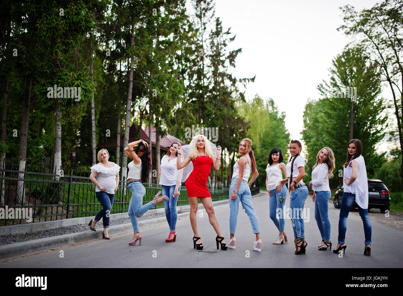 Girls celebrating in the park hi-res stock photography and images - Alamy