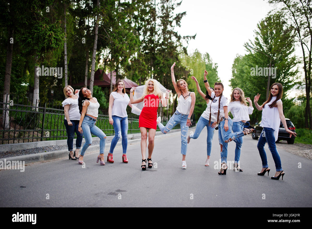 Girls celebrating in the park hi-res stock photography and images - Alamy