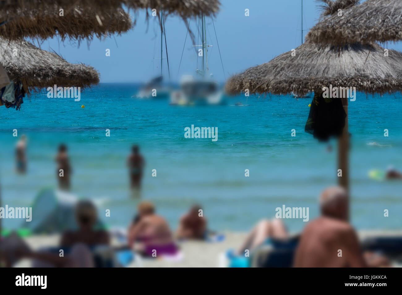 Beach life, holidaymaker at the beach bottom part of the image desired ...