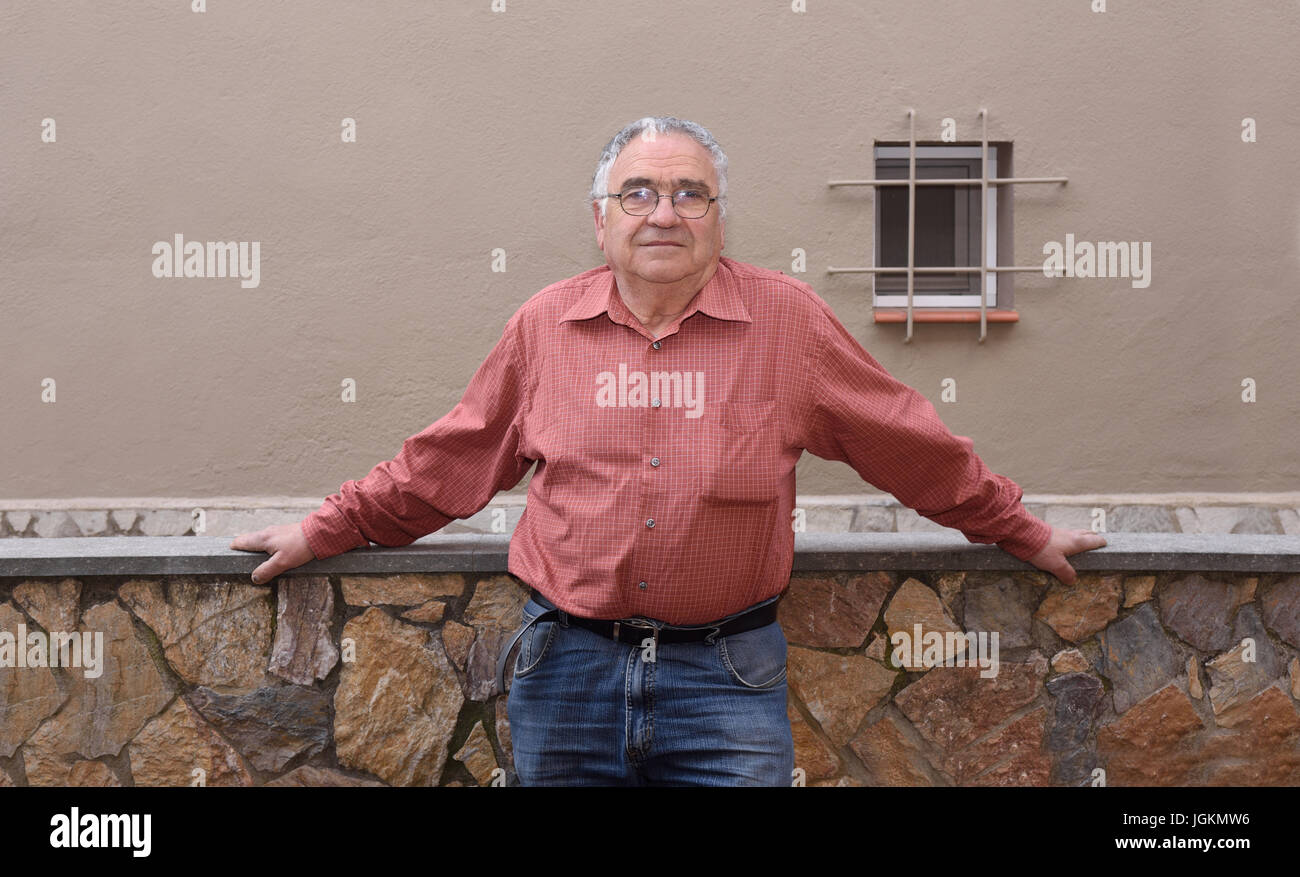 portrait of a retired man and relaxed Stock Photo - Alamy