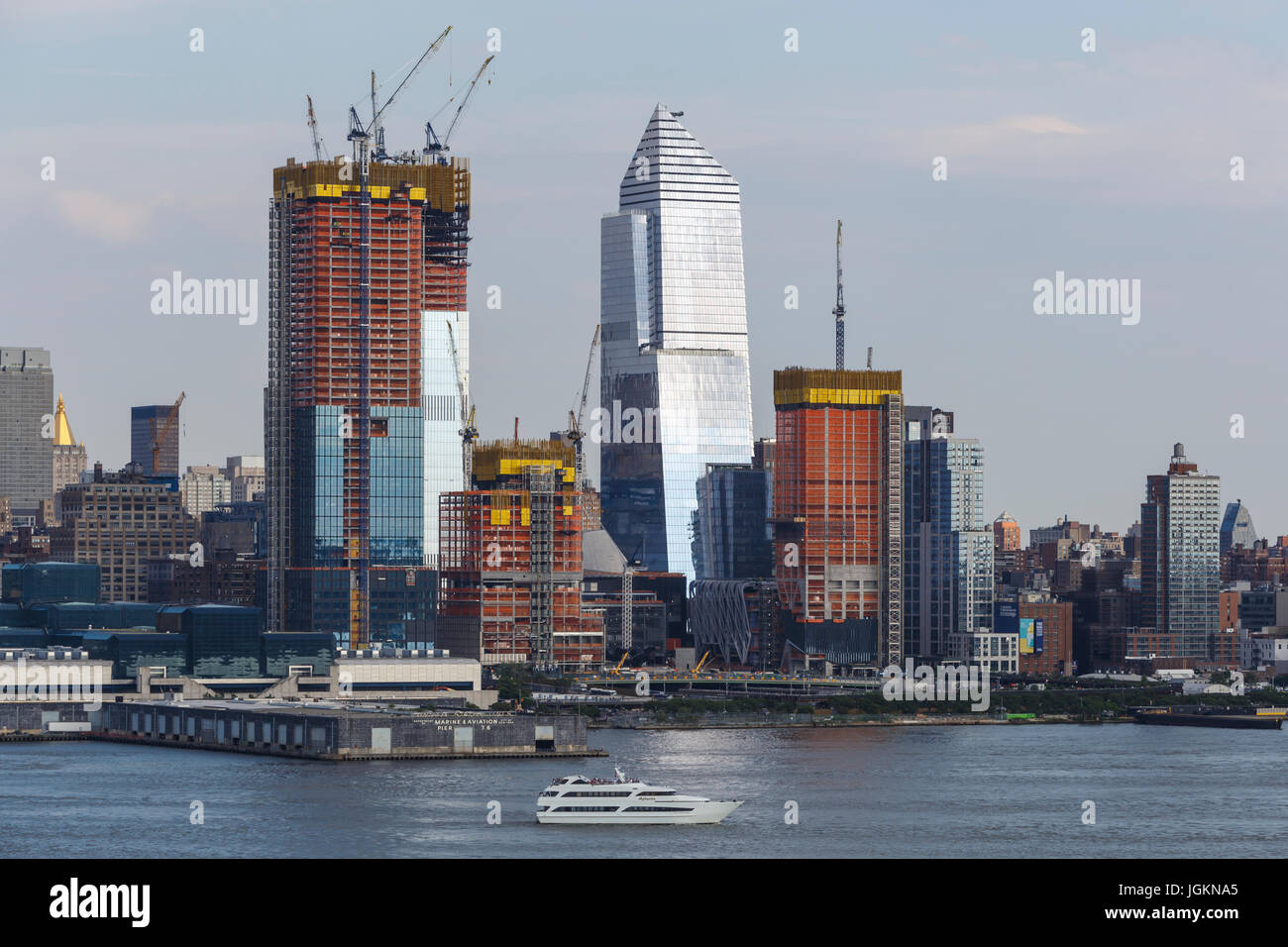 The developing Hudson Yards Project, under construction on the west ...