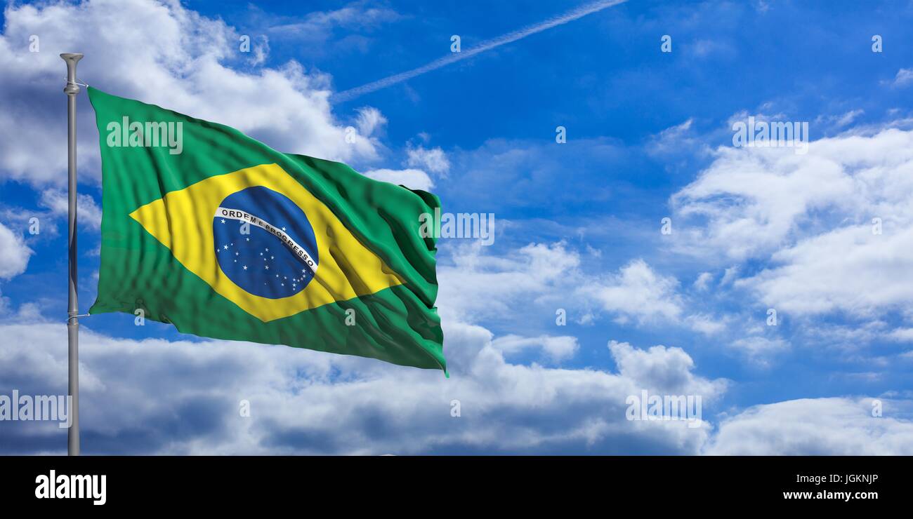 Brazil flag pole hi-res stock photography and images - Alamy