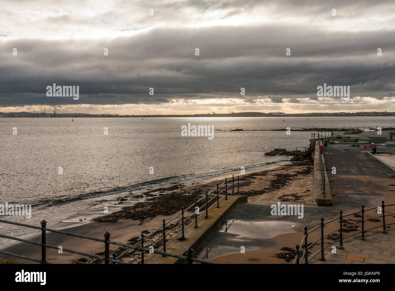 Dark foreboding skies over the headland at Hartlepool,England,UK Stock ...