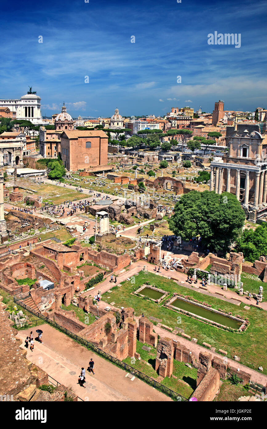 Panoramic view of the Roman Forum, the "heart" of the Roman Empire ...