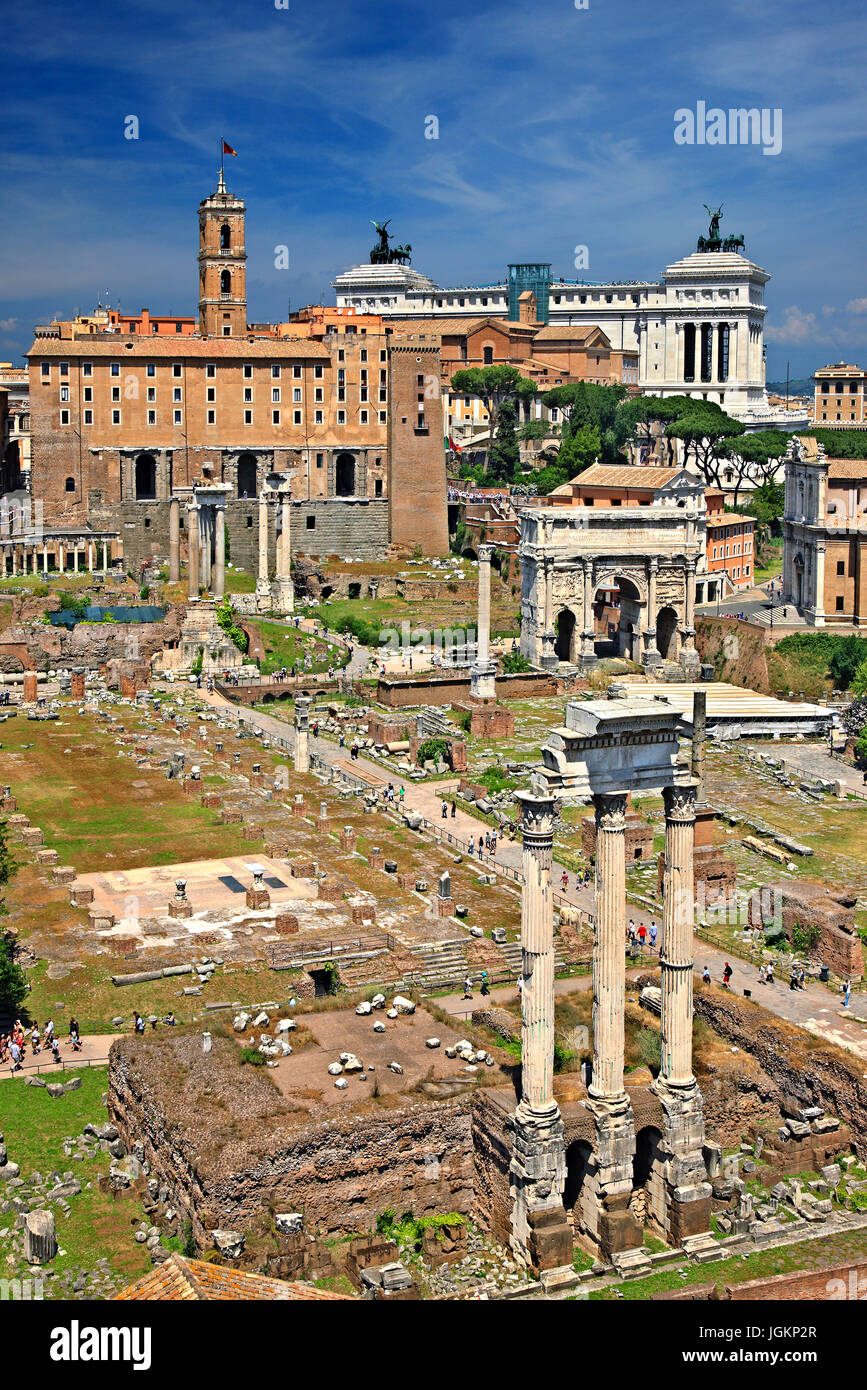 Panoramic view of the Roman Forum, the "heart" of the Roman Empire ...