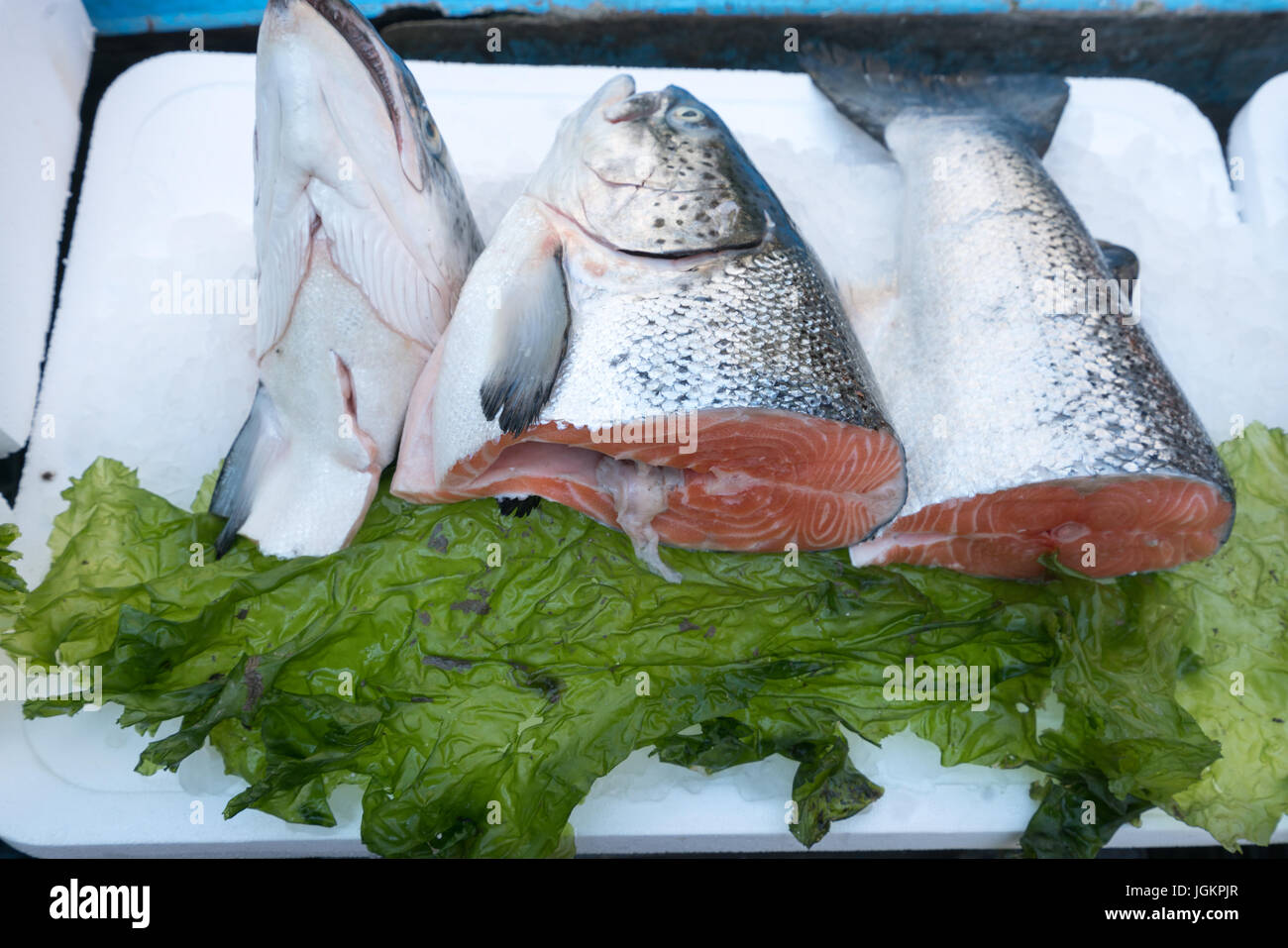 Fish exposed in open market Stock Photo - Alamy