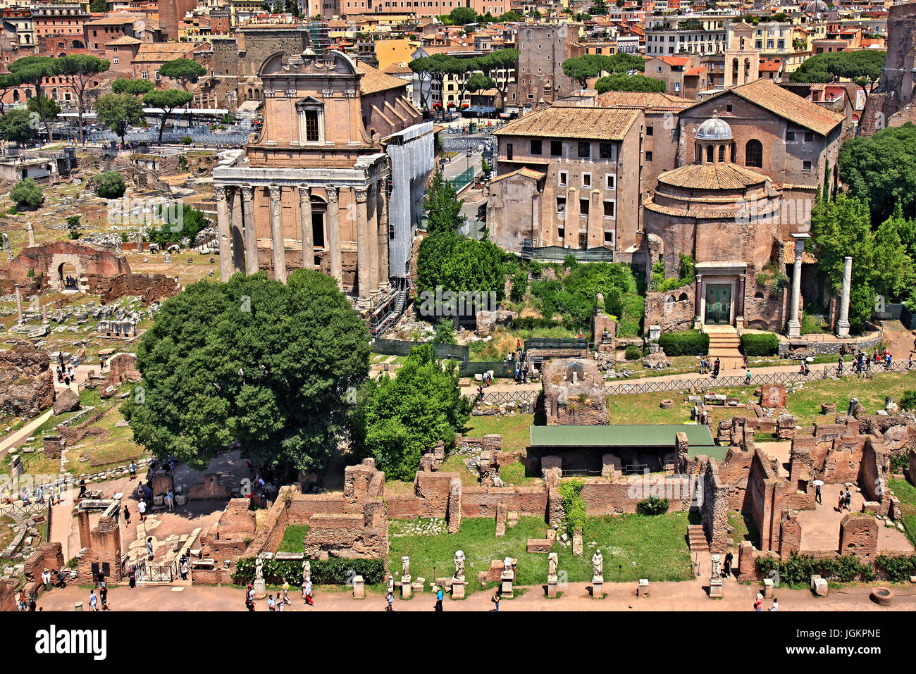 View of the Roman Forum, the "heart" of the Roman Empire, from the Orti ...