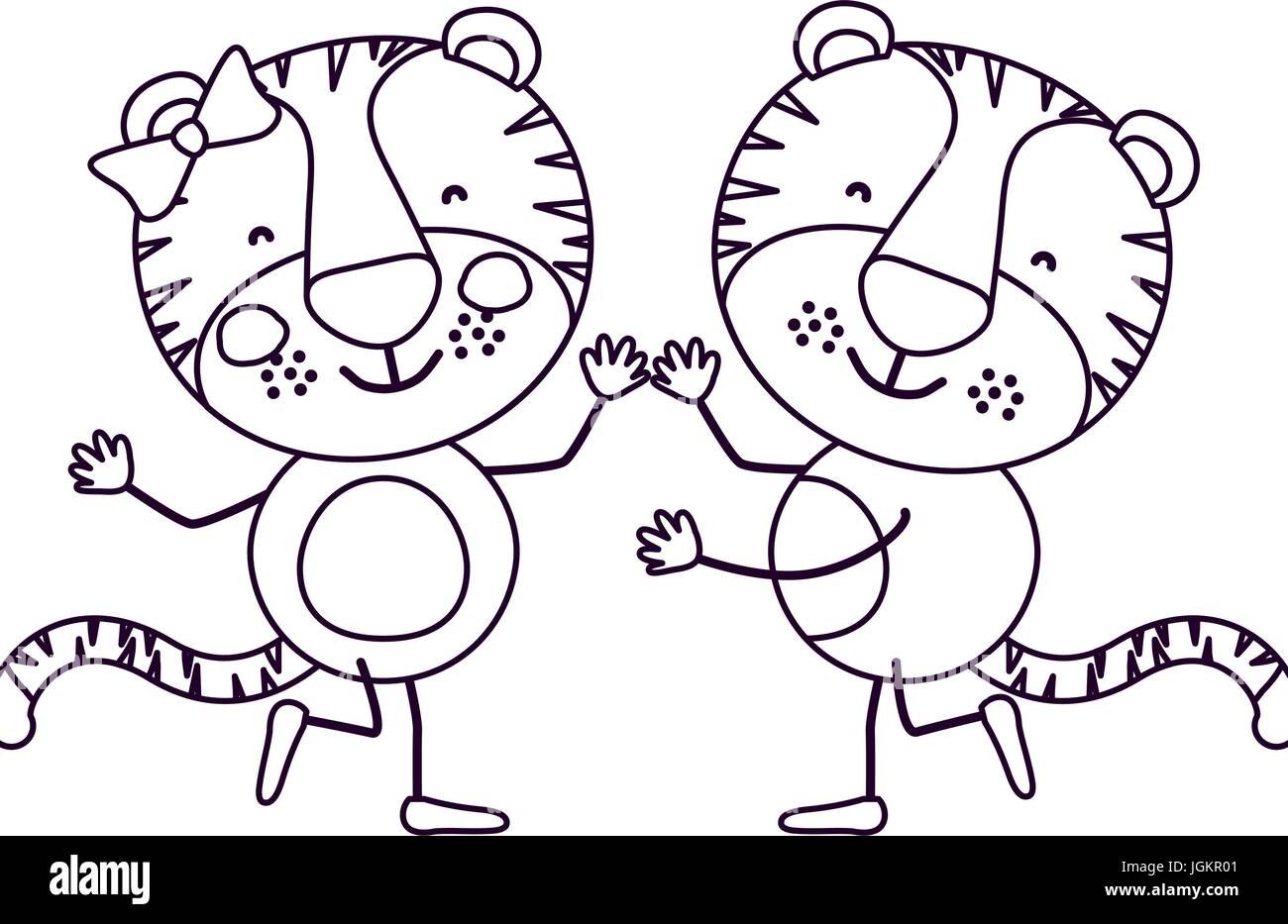 Family of tigers Stock Vector Images - Alamy