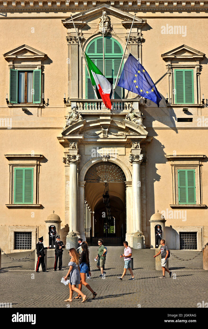 The Quirinal Palace ("Palazzo del Quirinale") , Rome, Italy Stock Photo ...