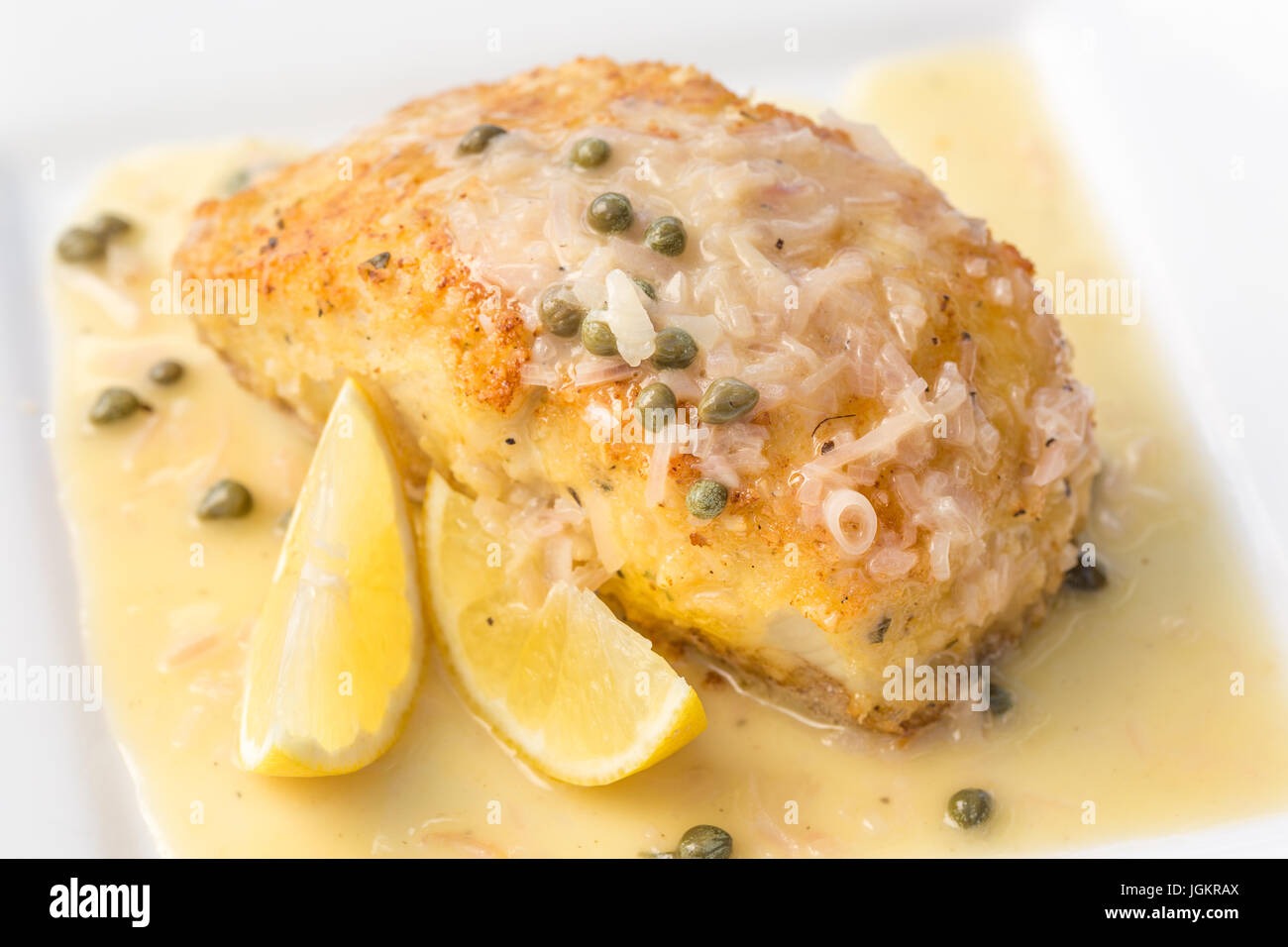 Fresh Ono, or Wahoo, sauteed in a macadamia nut crust with capers and ...