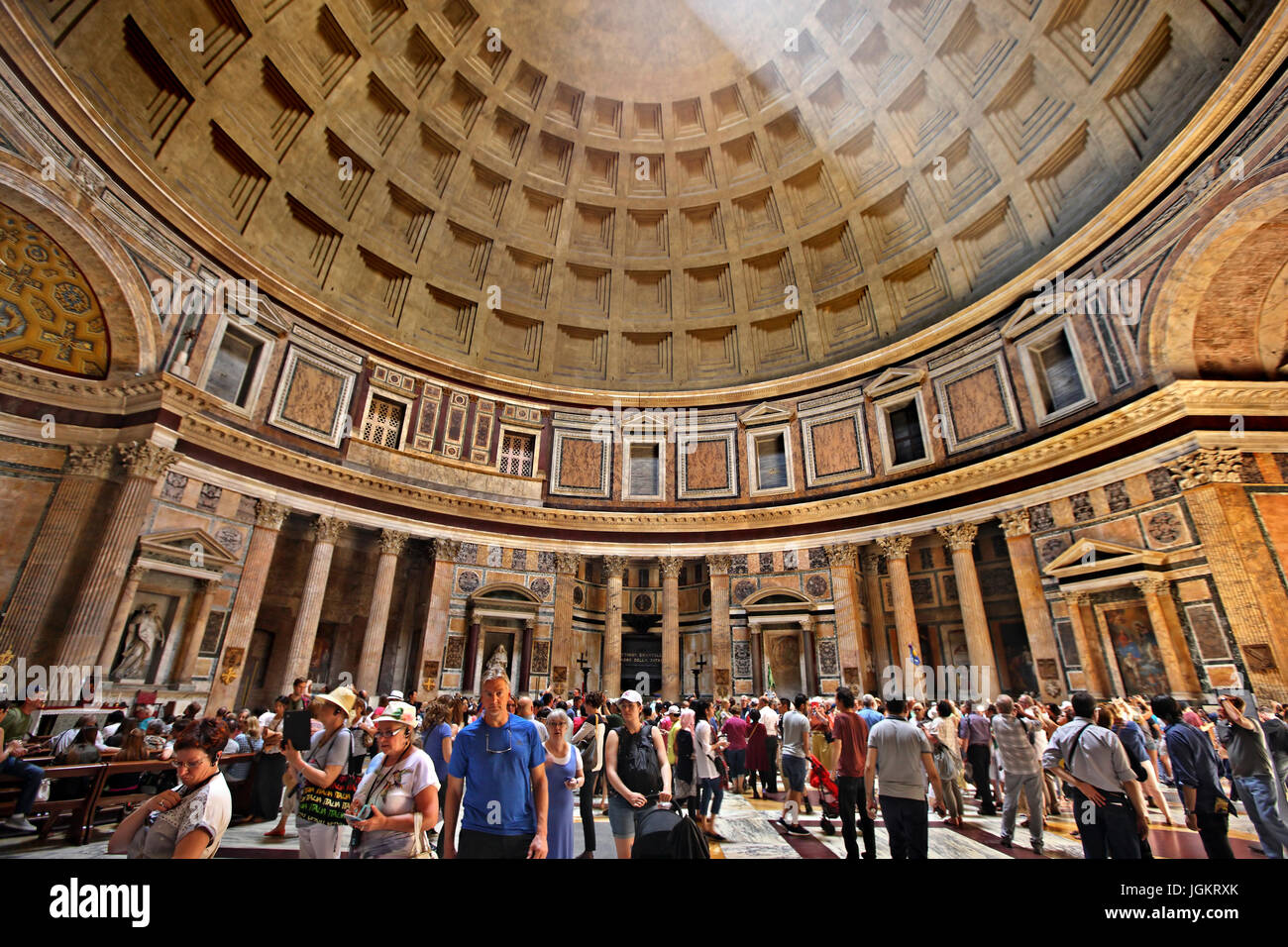 Inside the Pantheon former Roman Temple, now a church of St. Mary and ...