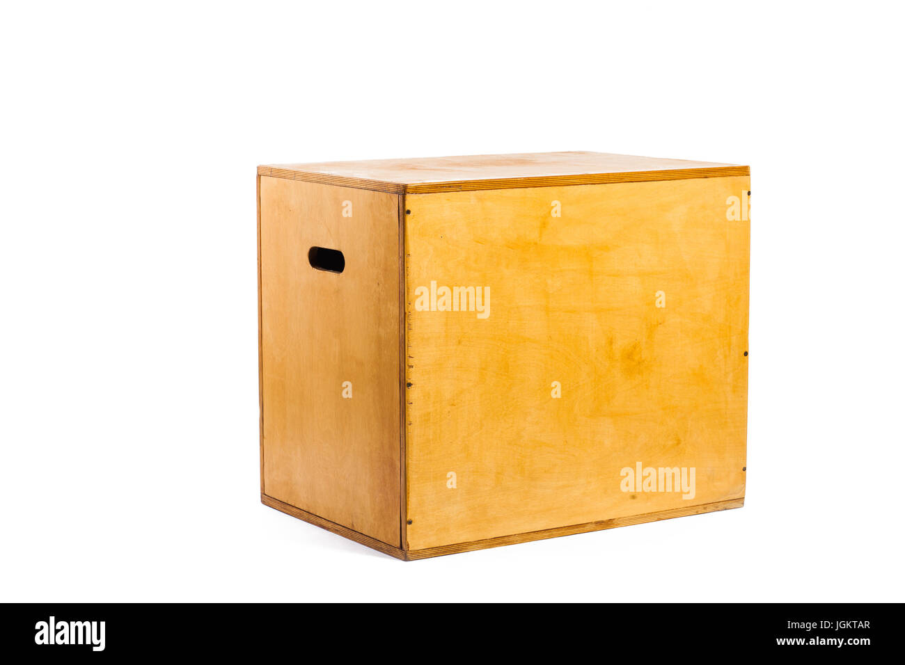 Wooden box on white isolated background Stock Photo - Alamy