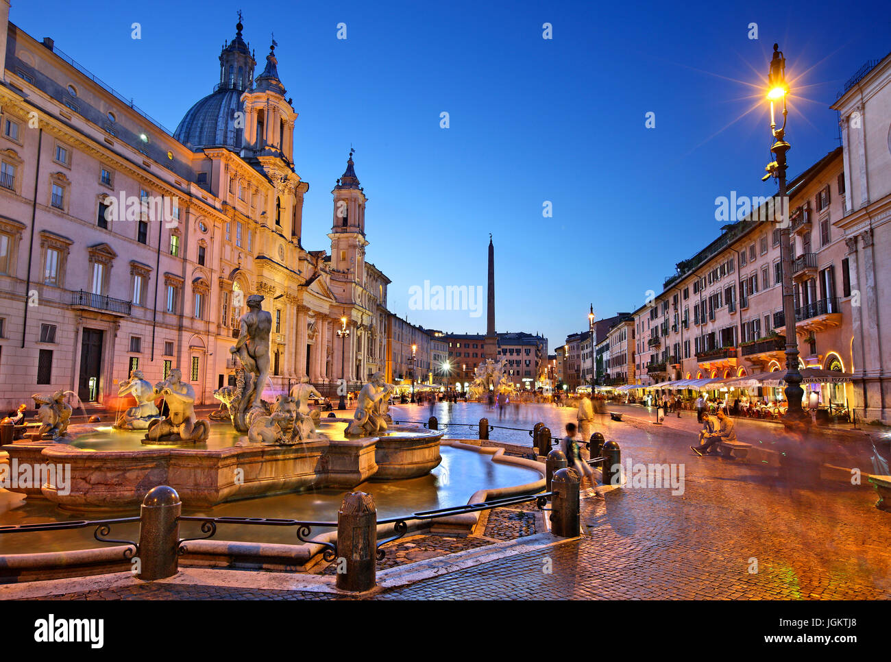 Fontana del Moro (Moor fountain), Piazza Navona, Rome, Italy Stock ...