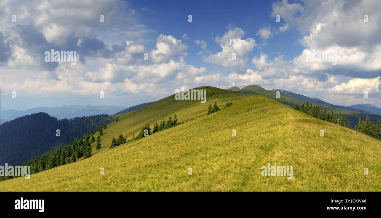 Beautiful sunny day is in mountain landscape Stock Photo - Alamy