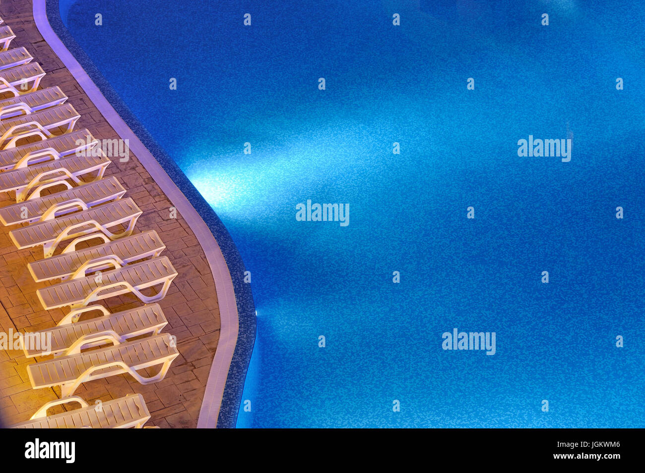 Beautiful view of swimming pool of luxury hotel in night vision Stock ...