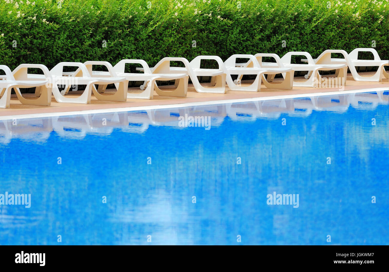 Beautiful view of swimming pool of luxury hotel Stock Photo - Alamy