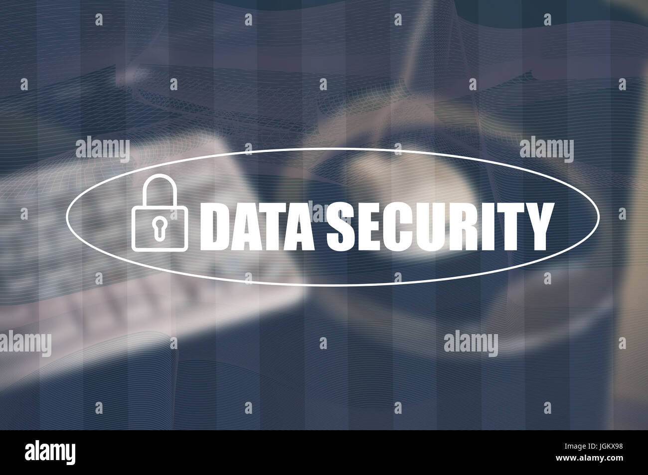 data security with blurring business office background Stock Photo - Alamy
