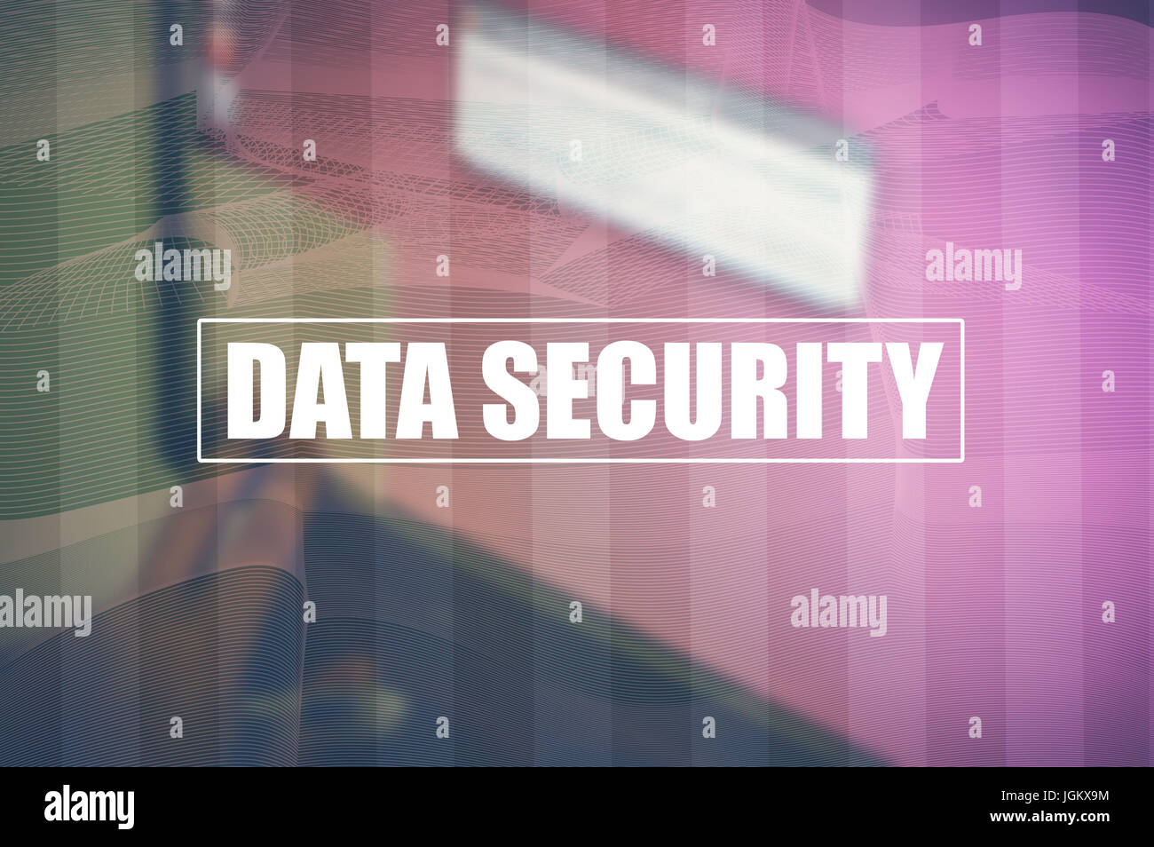 data security with blurring business office background Stock Photo - Alamy