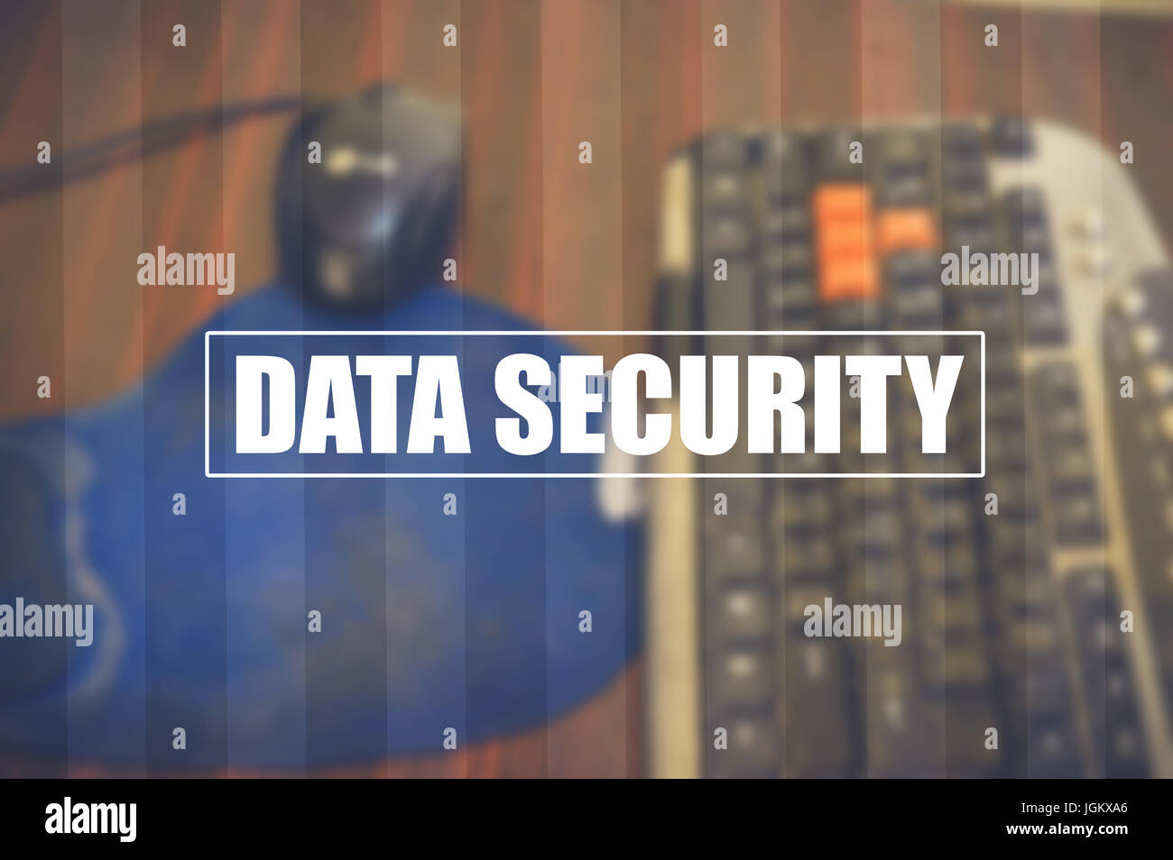data security with blurring business office background Stock Photo - Alamy