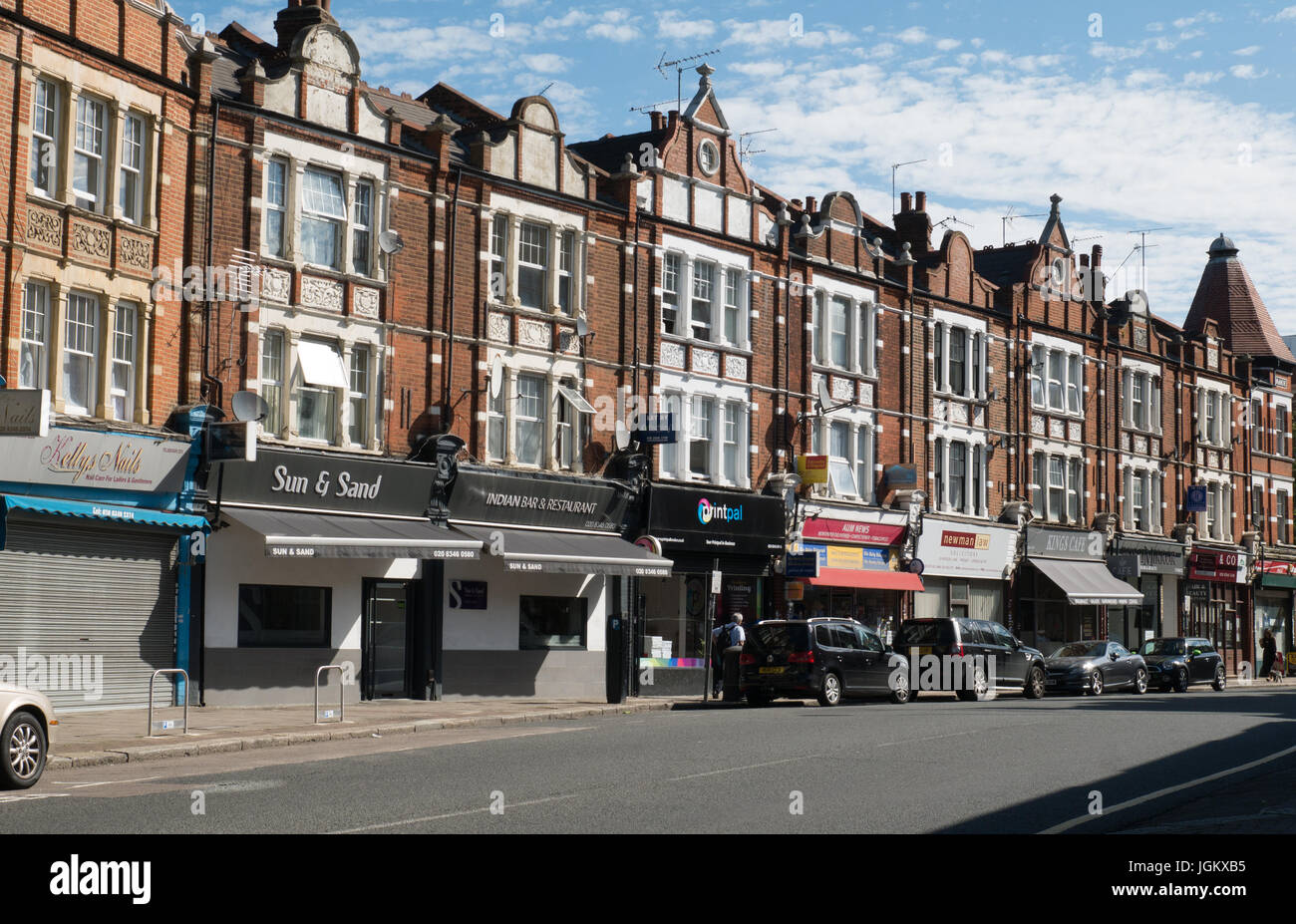 Row of shops high street hi-res stock photography and images - Alamy