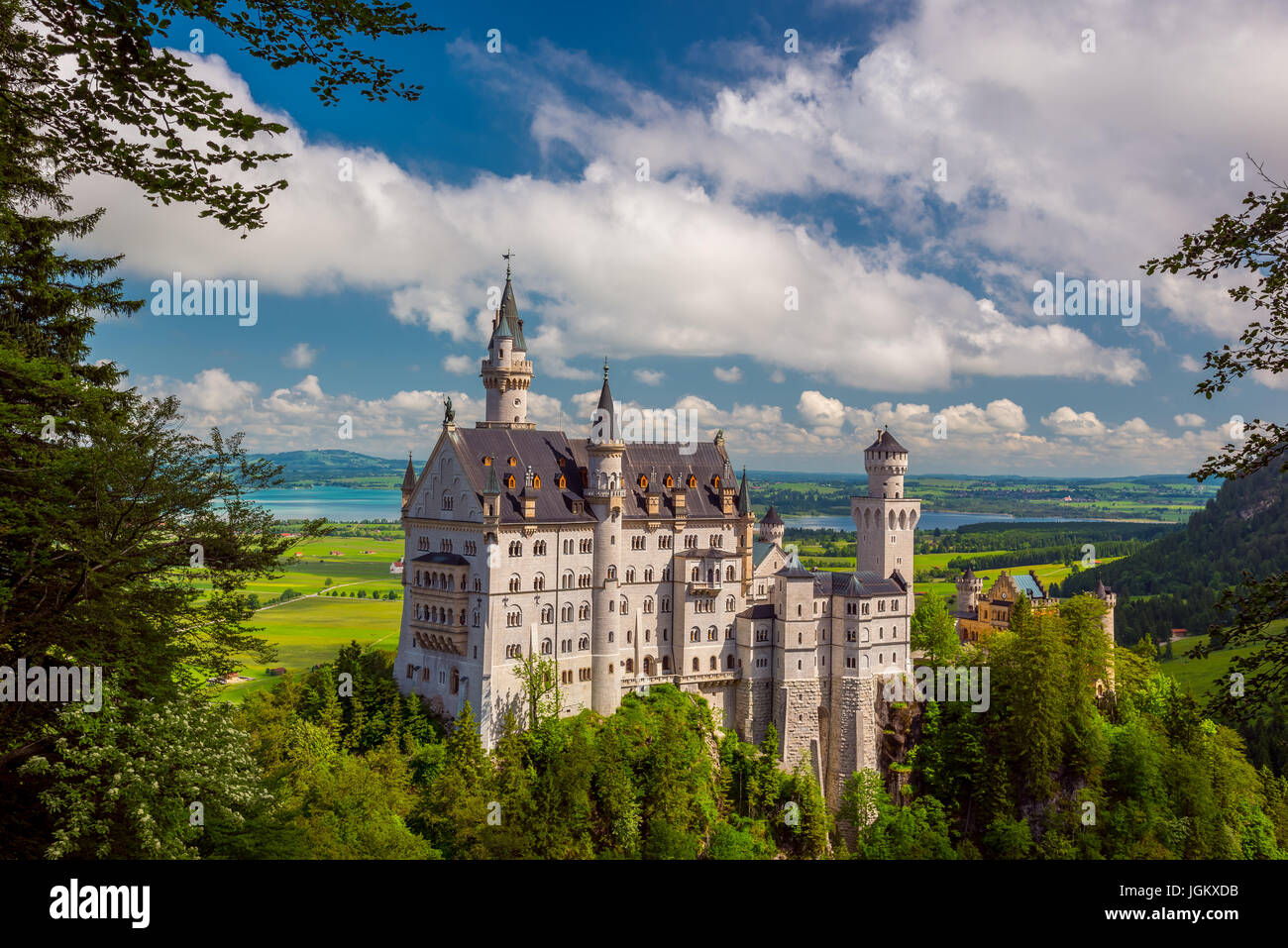 Picturesque landscape with the Neuschwanstein Castle. Germany Stock ...