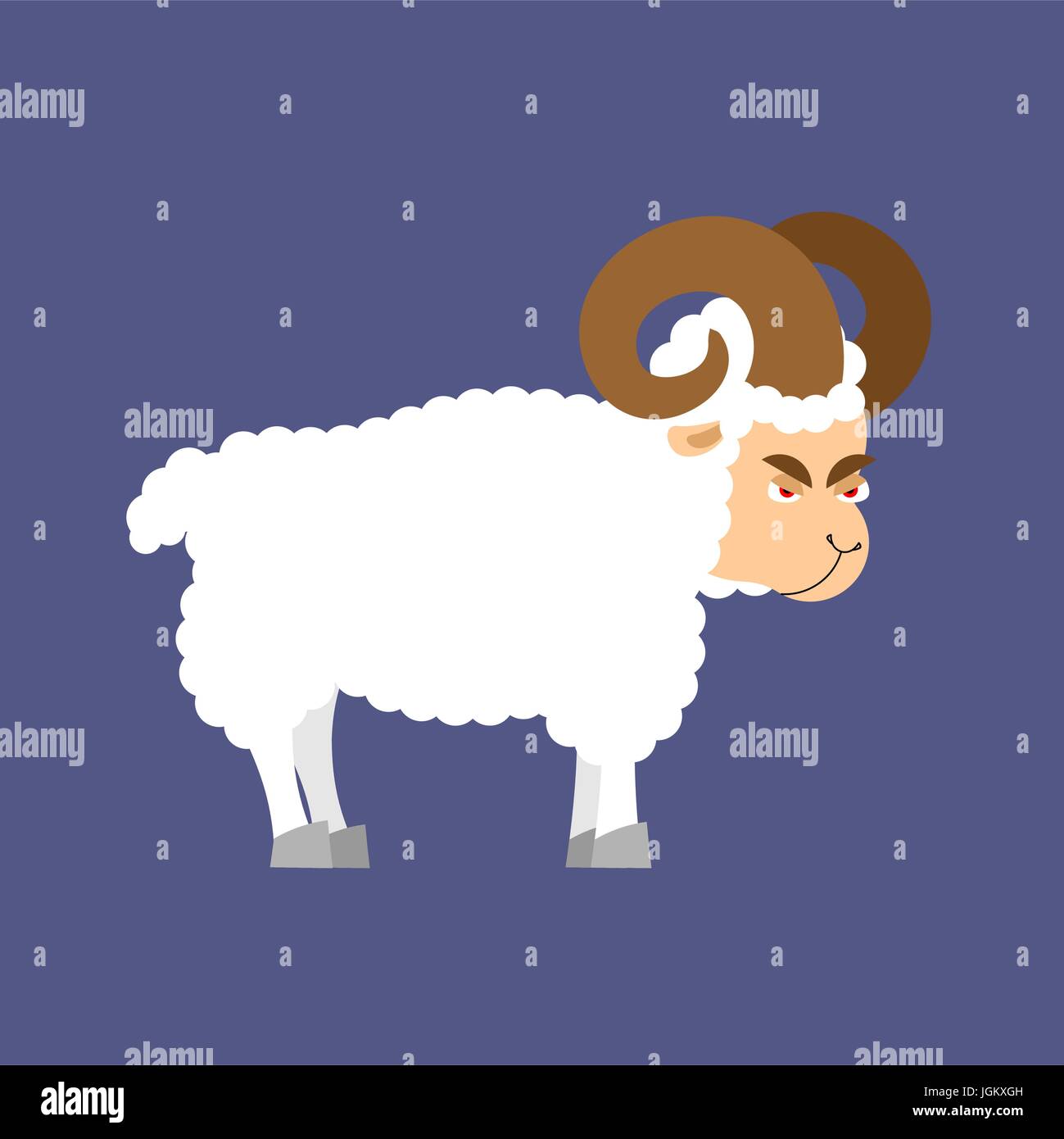 ram farm animal isolated. Horned Sheep beast Stock Vector Image & Art ...