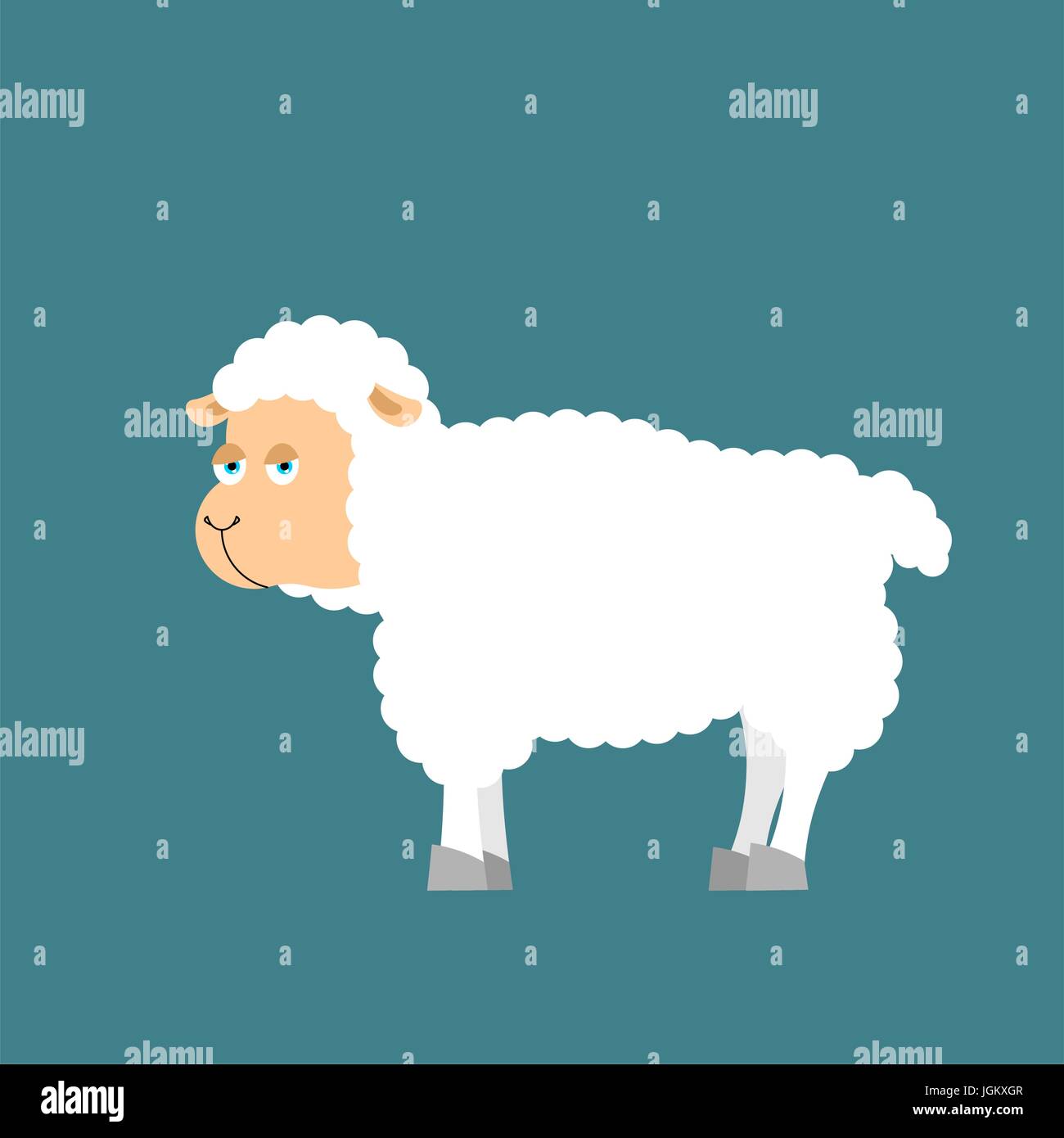 Sheep farm isolated animal. ewe on white background Stock Vector Image ...
