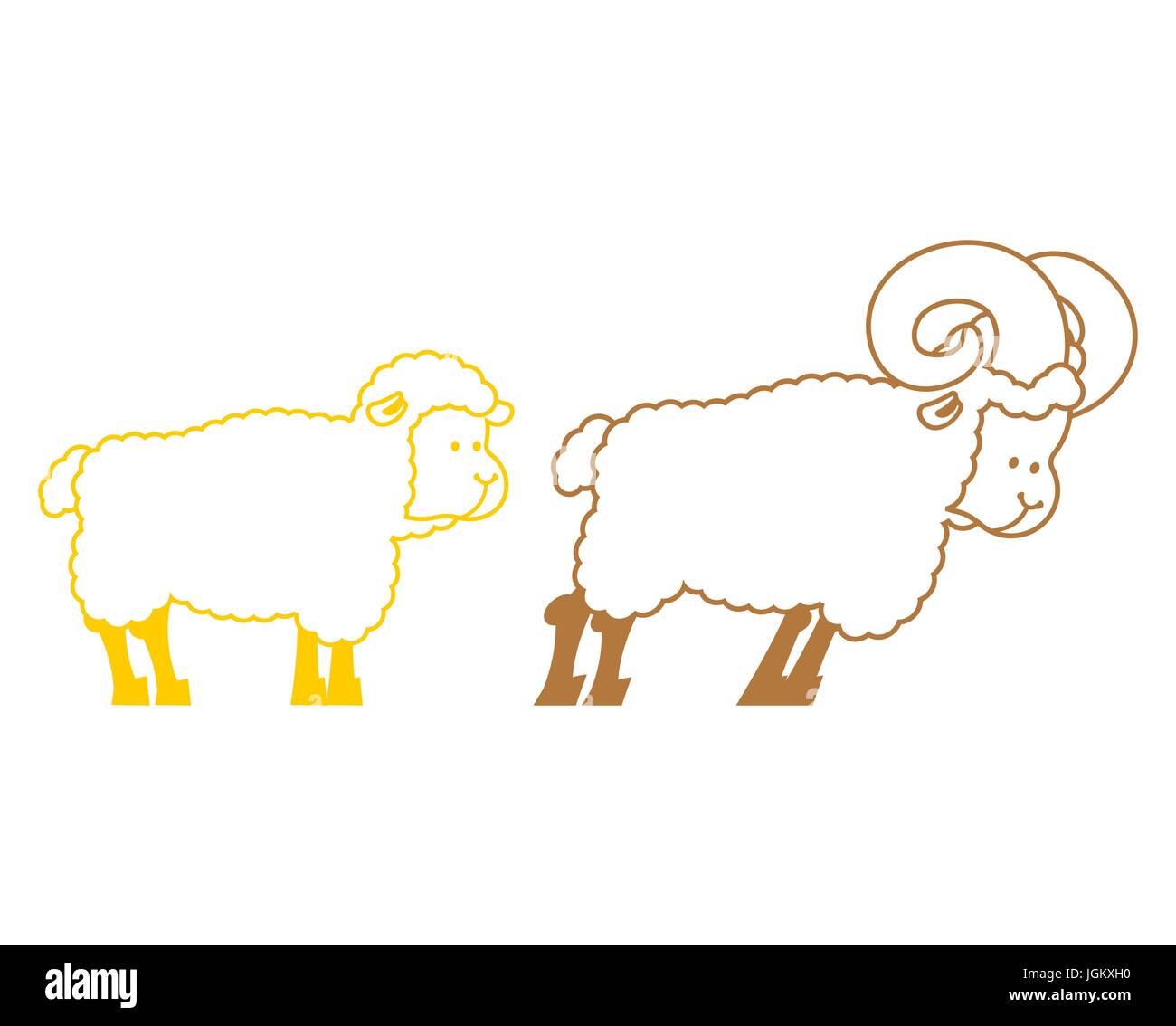 Sheep and ram. Farm animals linear symbol Stock Vector Image & Art - Alamy