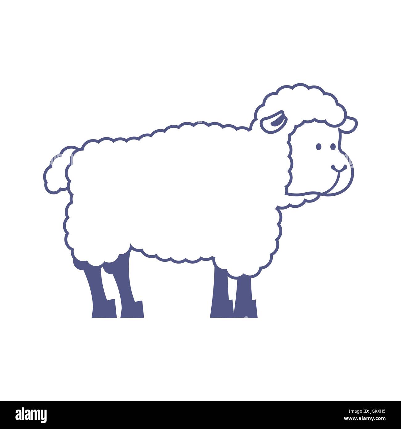 Sheep on farm pasture Cut Out Stock Images & Pictures - Alamy