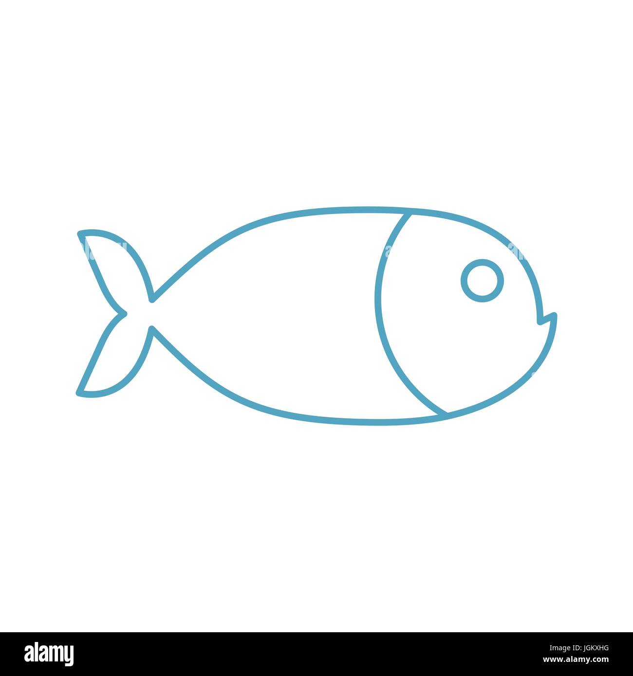 Fish linear symbol. Marine animal sign isolated Stock Vector Image ...