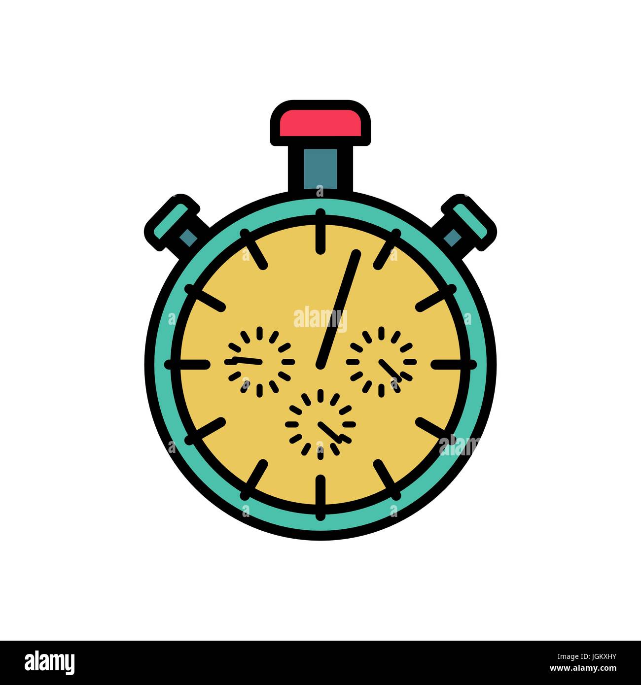 Stopwatch symbol flat design. Detect time sports gadget isolated Stock ...