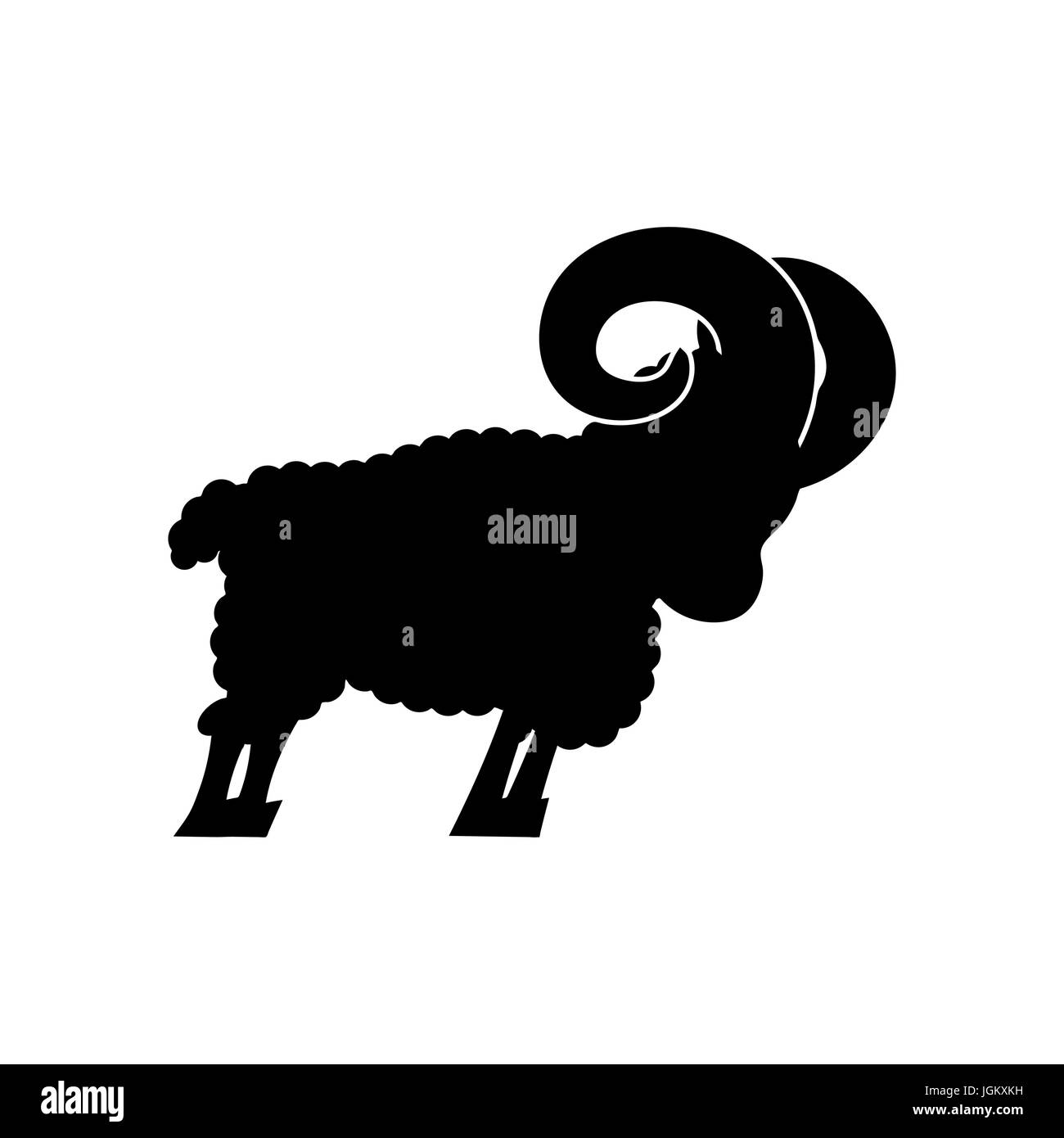 ram farm animal isolated. Horned Sheep beast Stock Vector Image & Art ...
