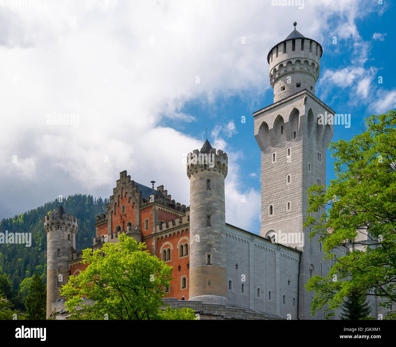Neuschwanstein castle in Bavaria, Germany. Beautiful and famous ...