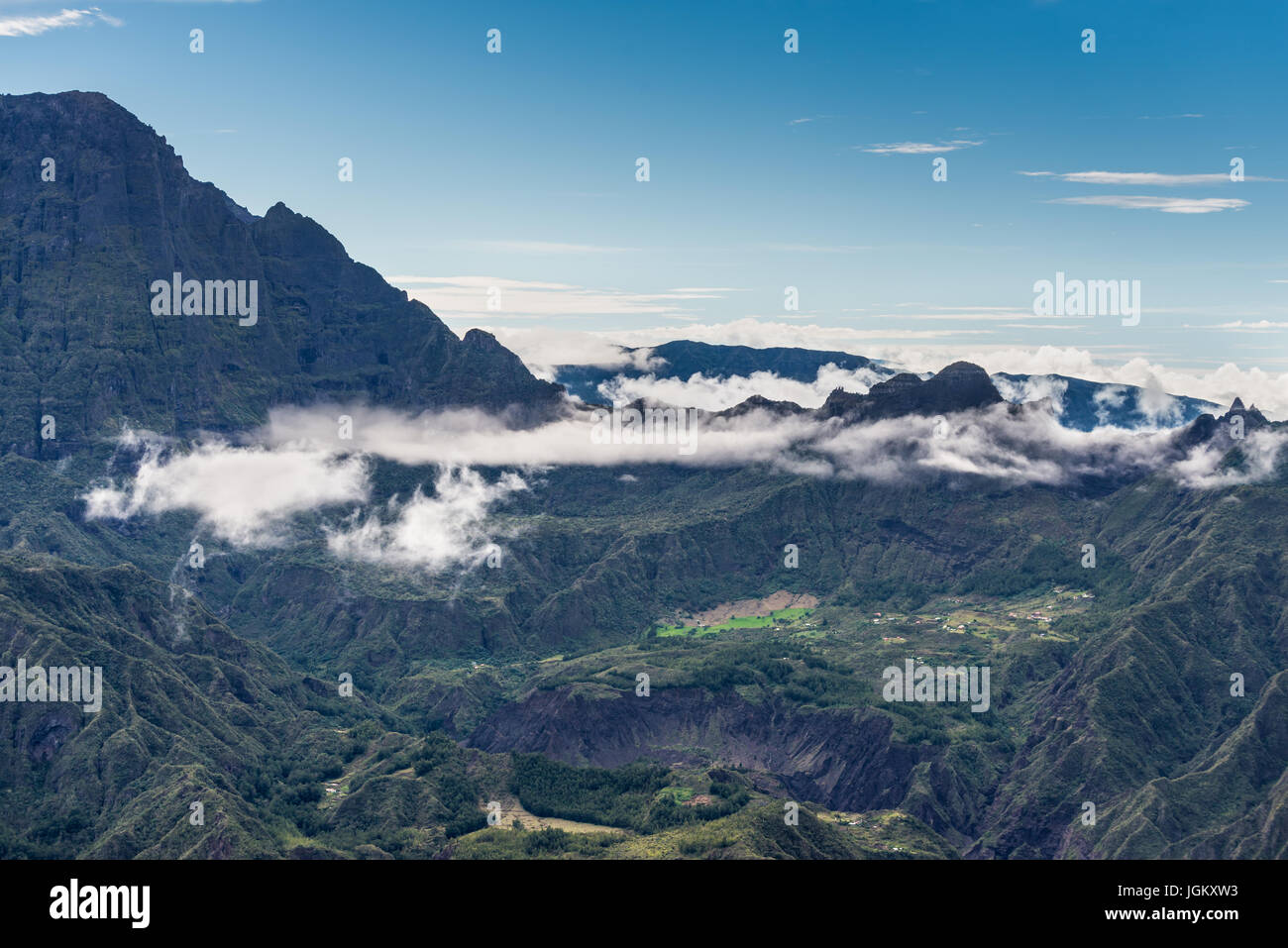 Landscape of La Reunion island, French oversea department, Indian Ocean ...