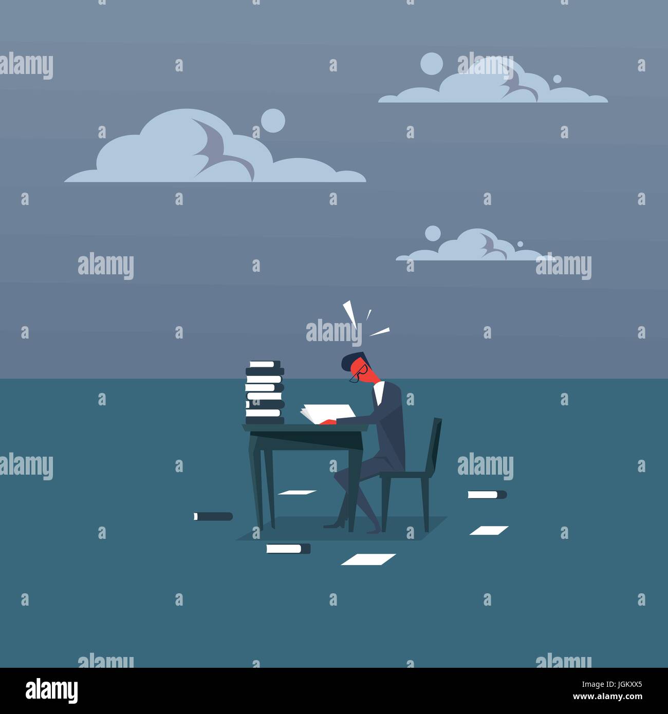 Overwhelmed accountant Stock Vector Images - Alamy