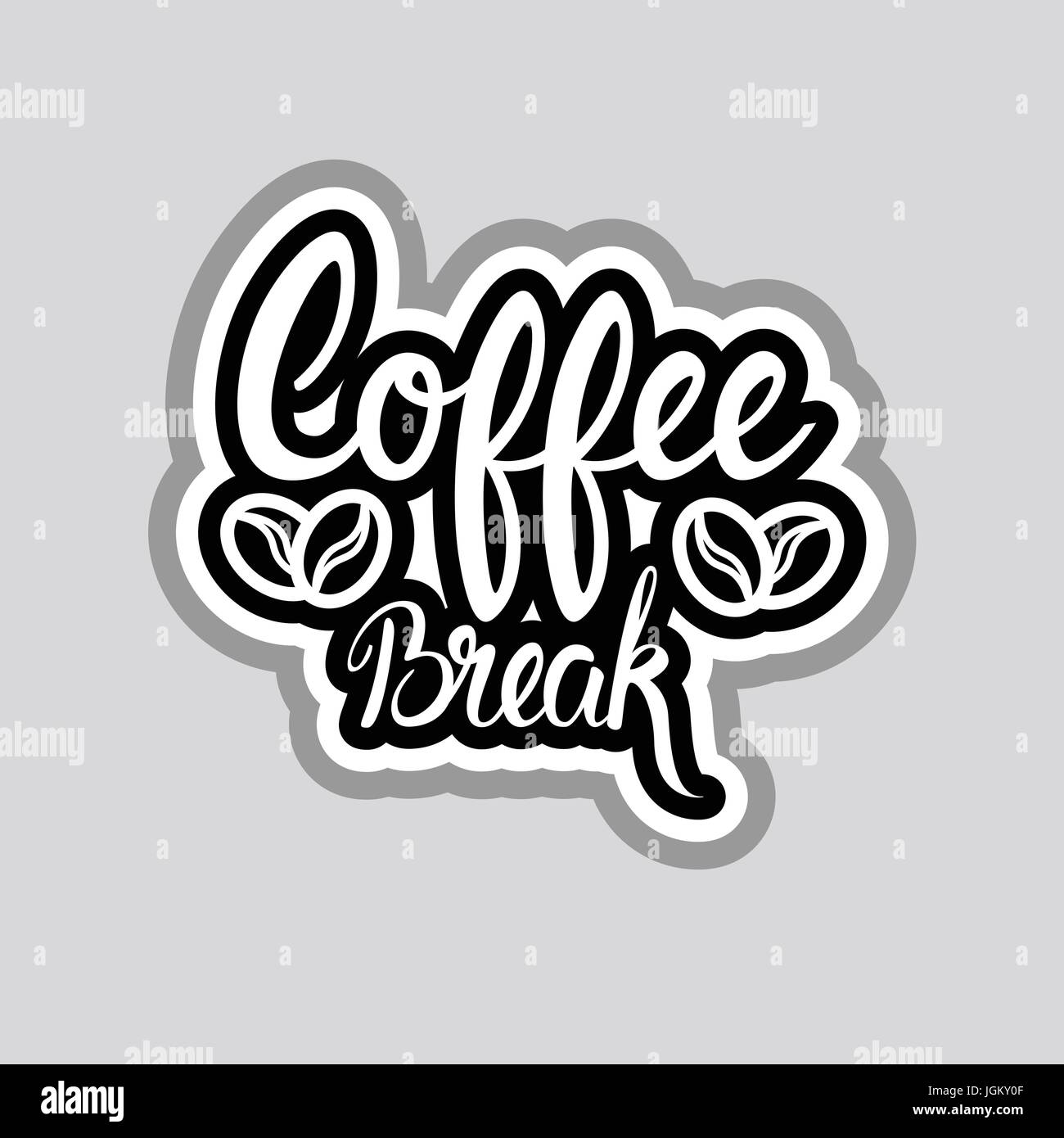 Coffee Break Sticker Social Media Network Message Badges Design Stock ...