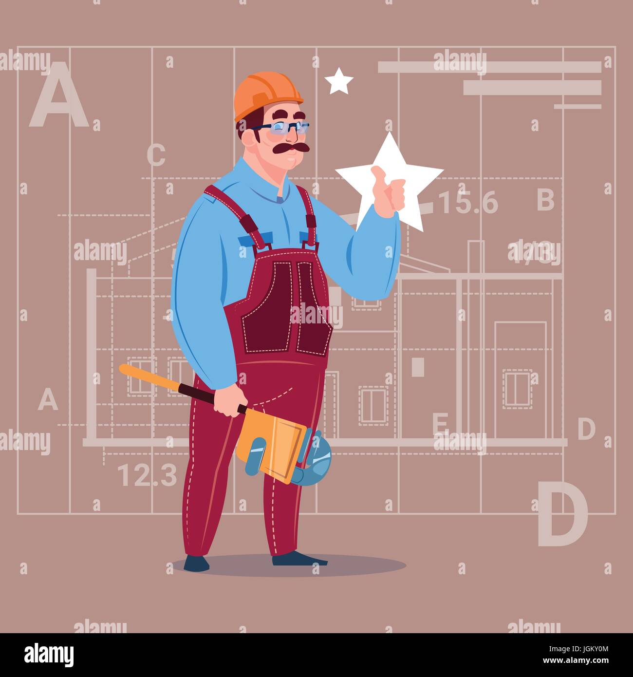 Builder wearing tool belt Stock Vector Images - Alamy