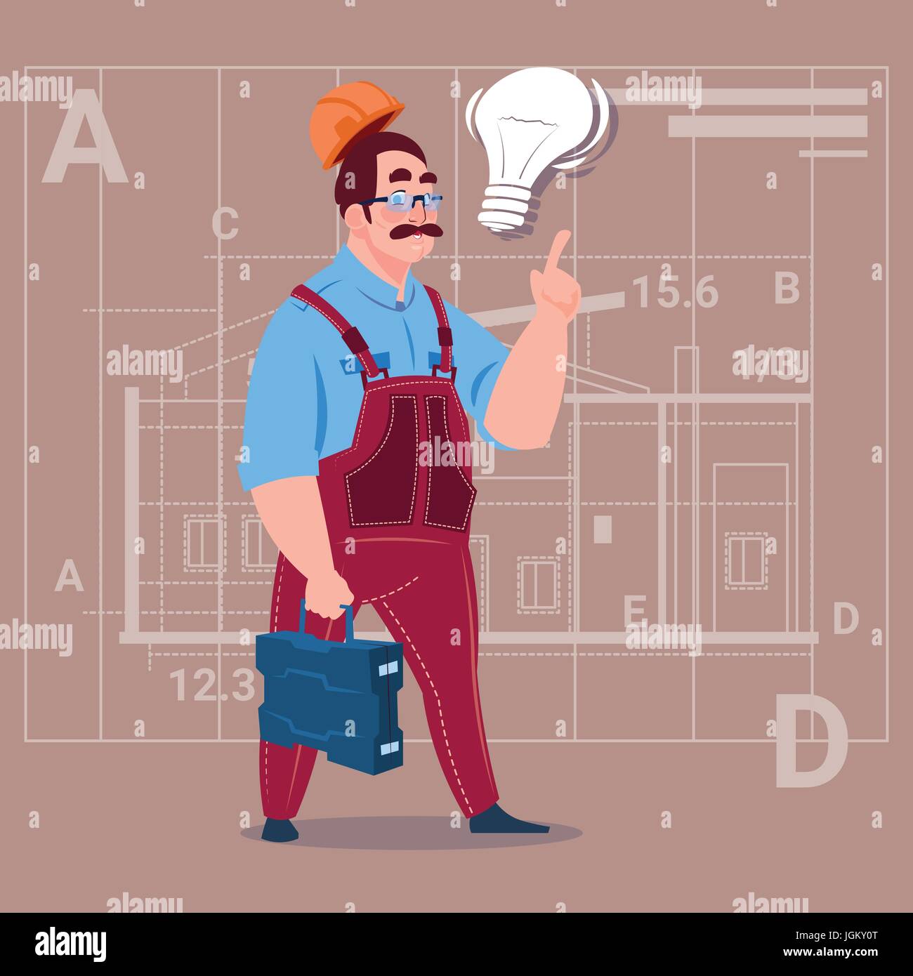 Builder construction engineer cartoon Stock Vector Images - Alamy