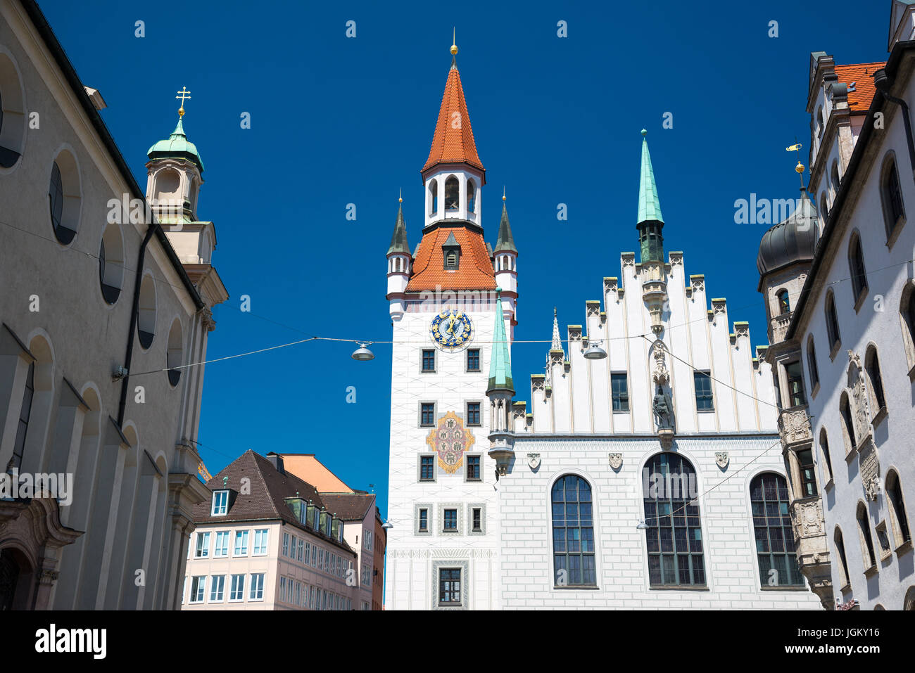 Old Town Hall - Altes Rathaus. Building at Marienplatz in Munich ...