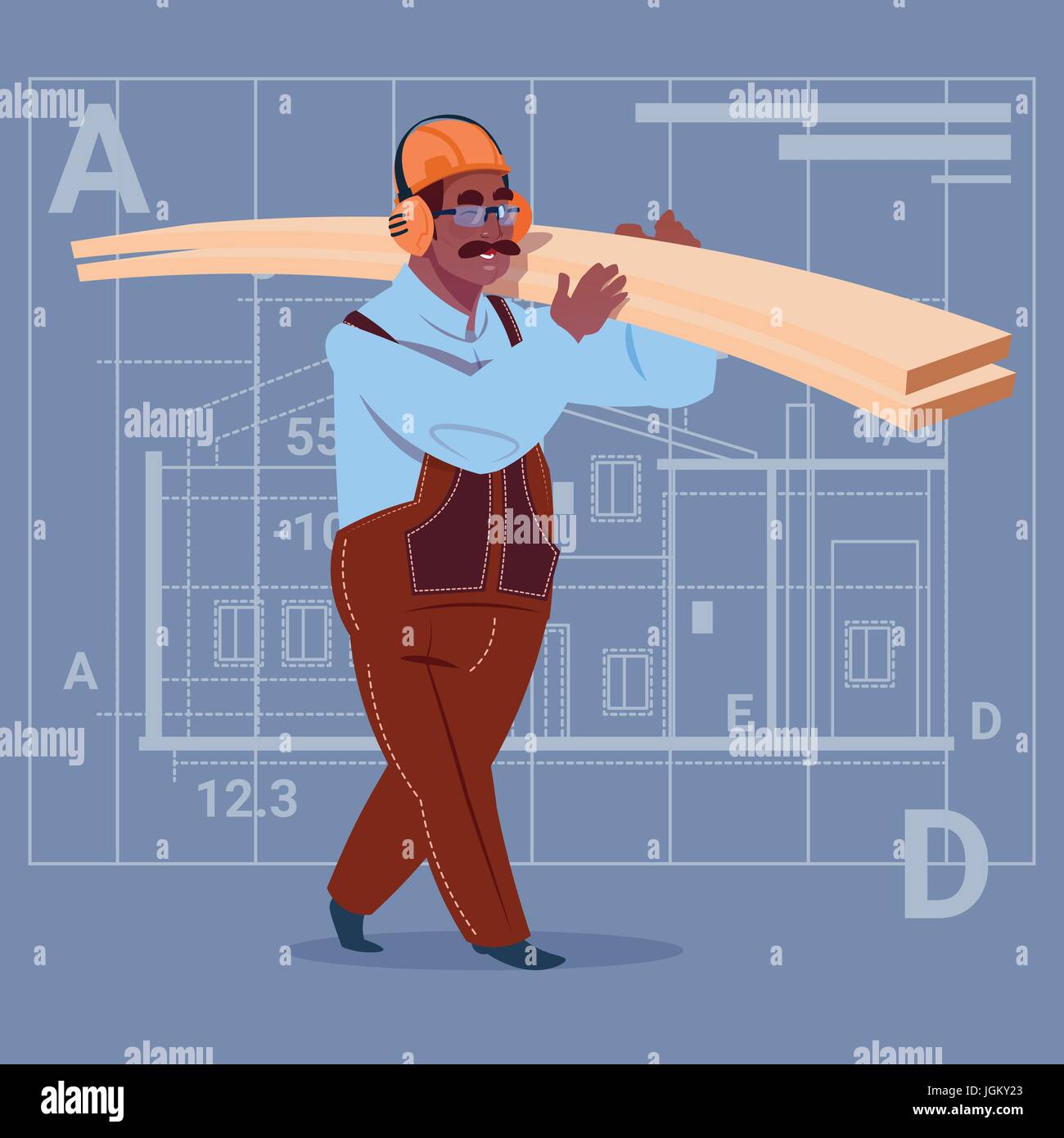 African american construction handyman carpenter Stock Vector Images ...