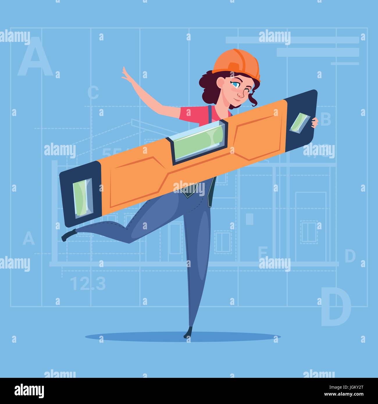 Woman with ruler Stock Vector Images - Alamy