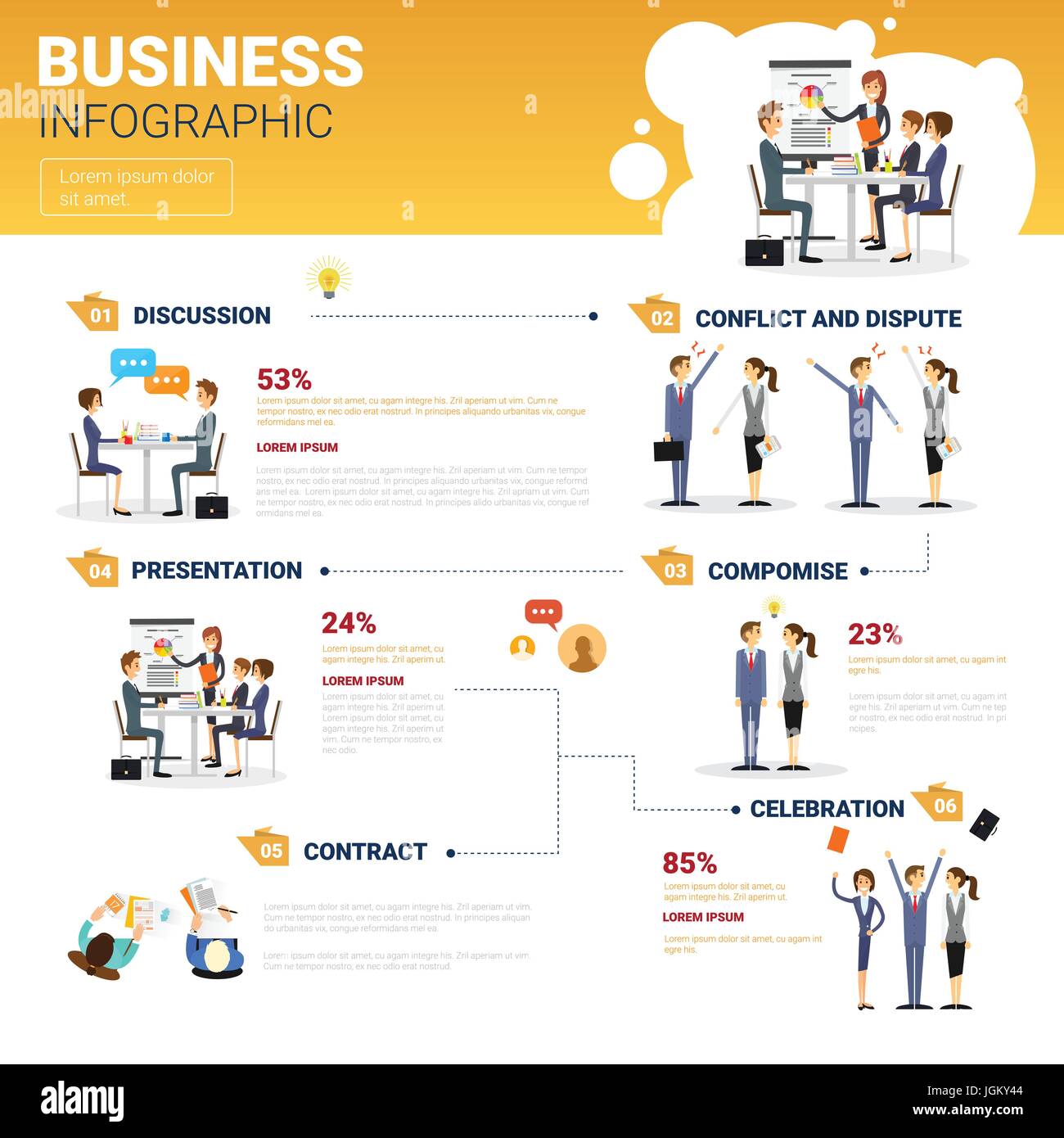 Business Infographics Set With Copy Space For Presentation Meeting ...