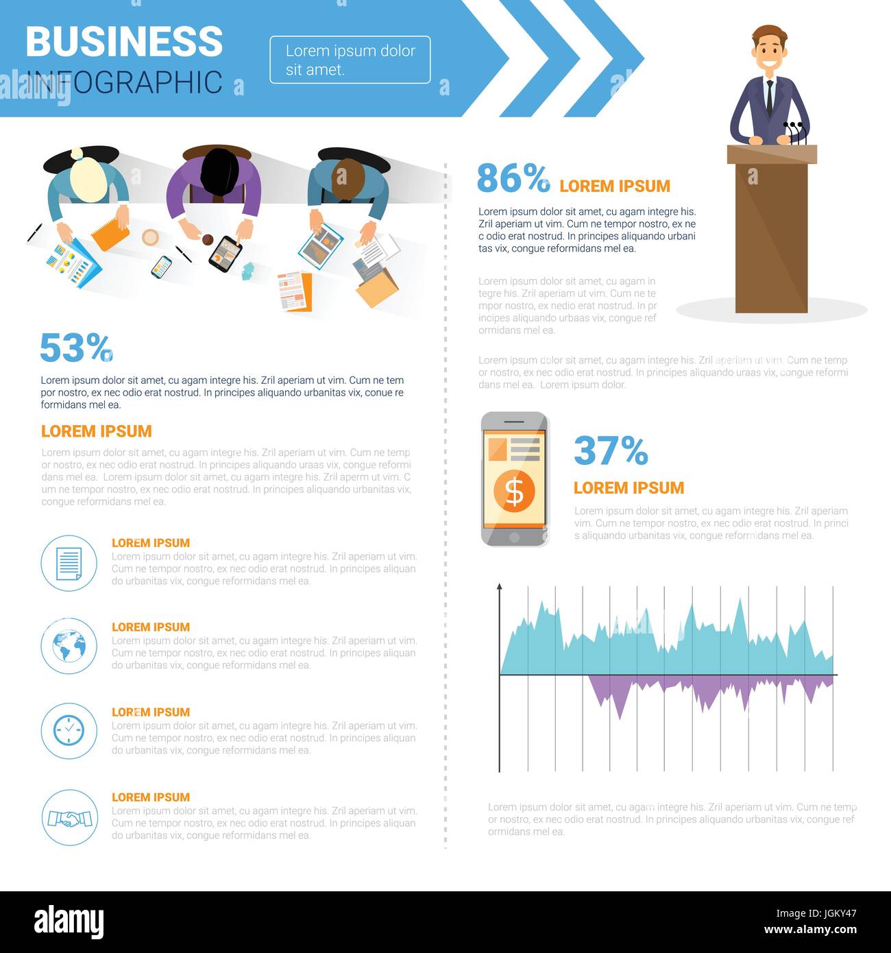 Business Infographics Set With Copy Space For Presentation Meeting ...