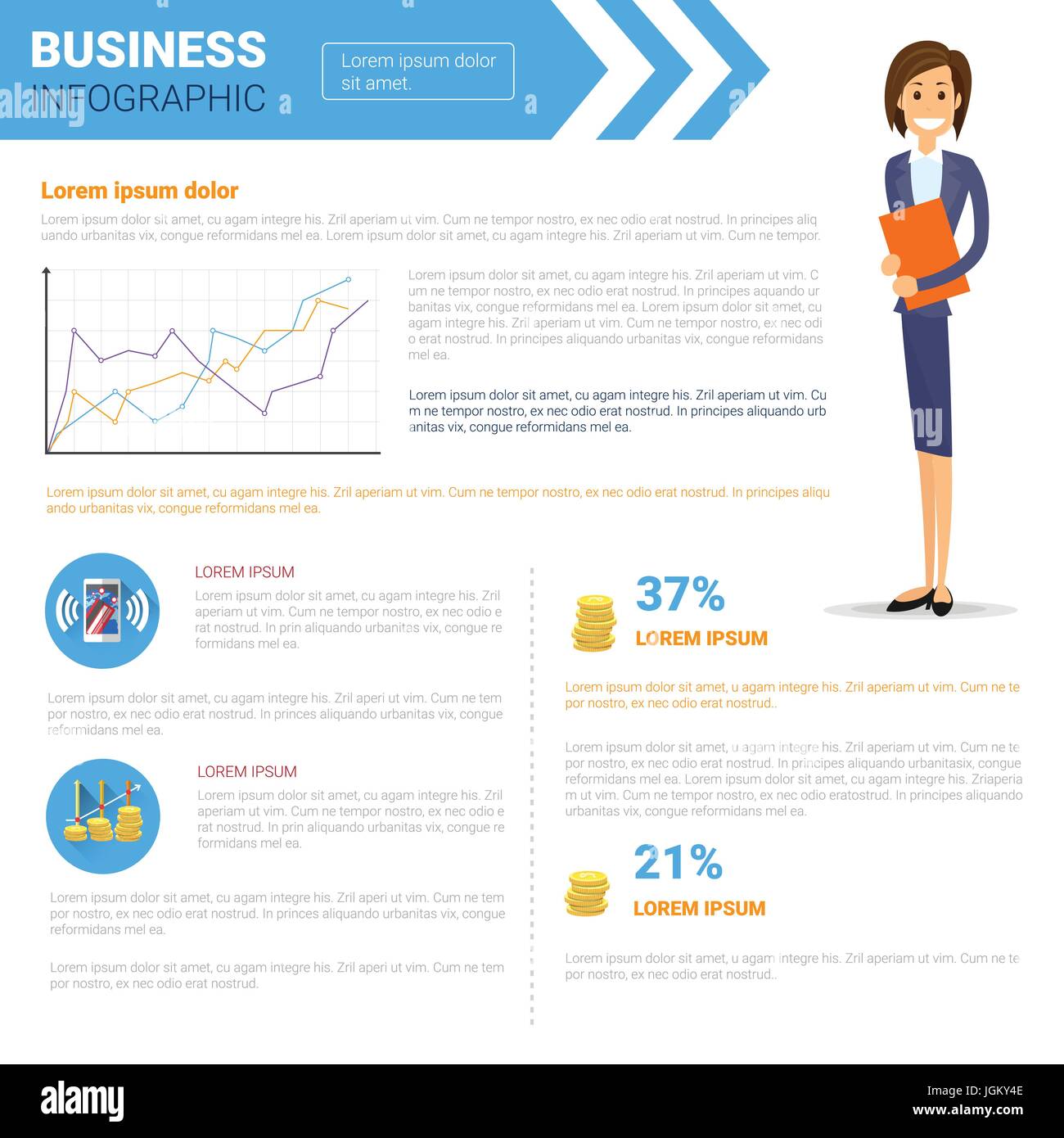 Business Infographics Set Copy Space For Presentation Paperwork With ...