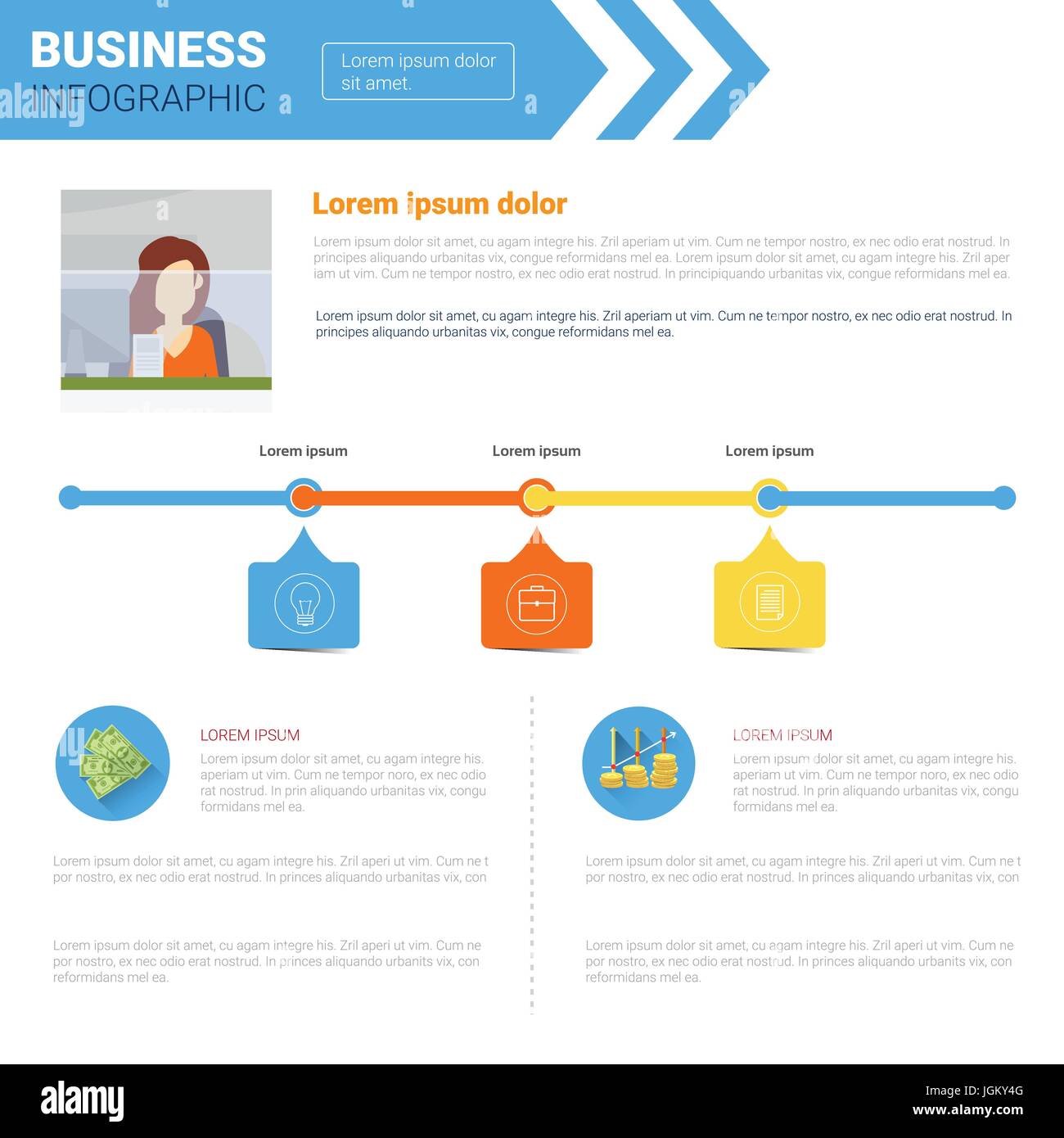 Business Infographics Set Copy Space For Presentation Paperwork With ...