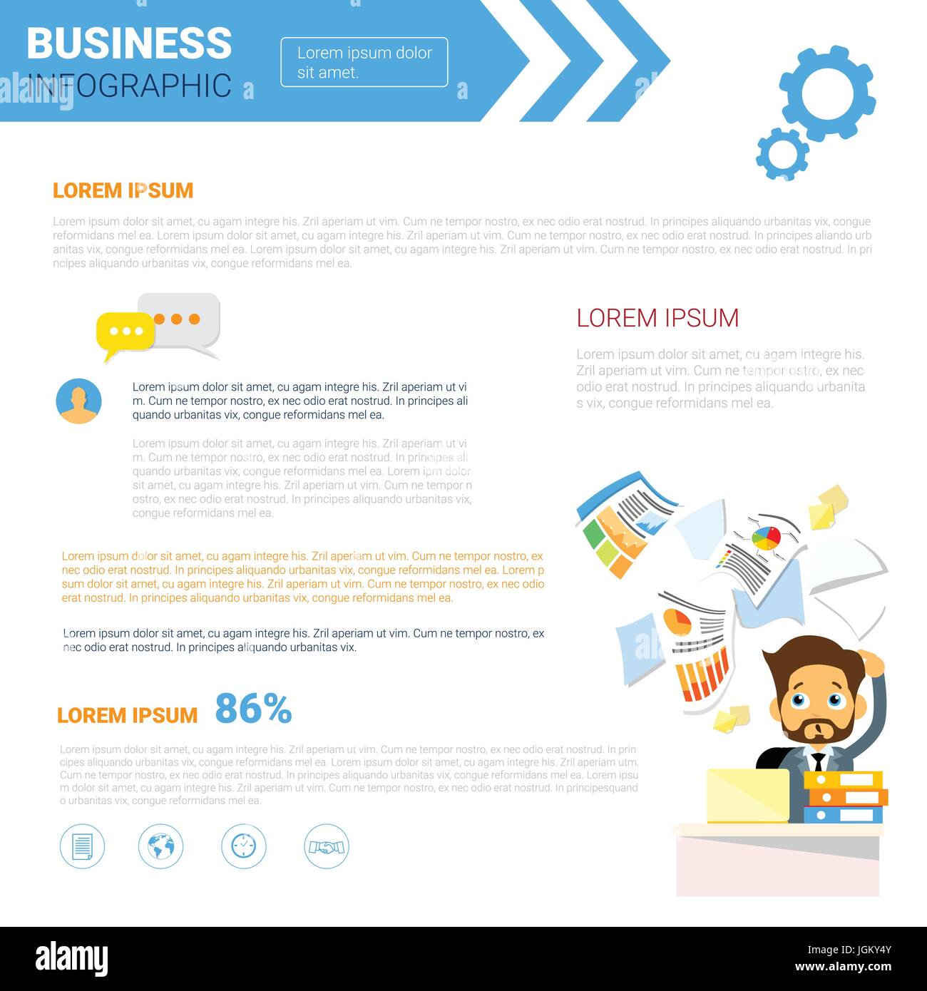 Business Infographics Set Copy Space For Presentation Paperwork With ...