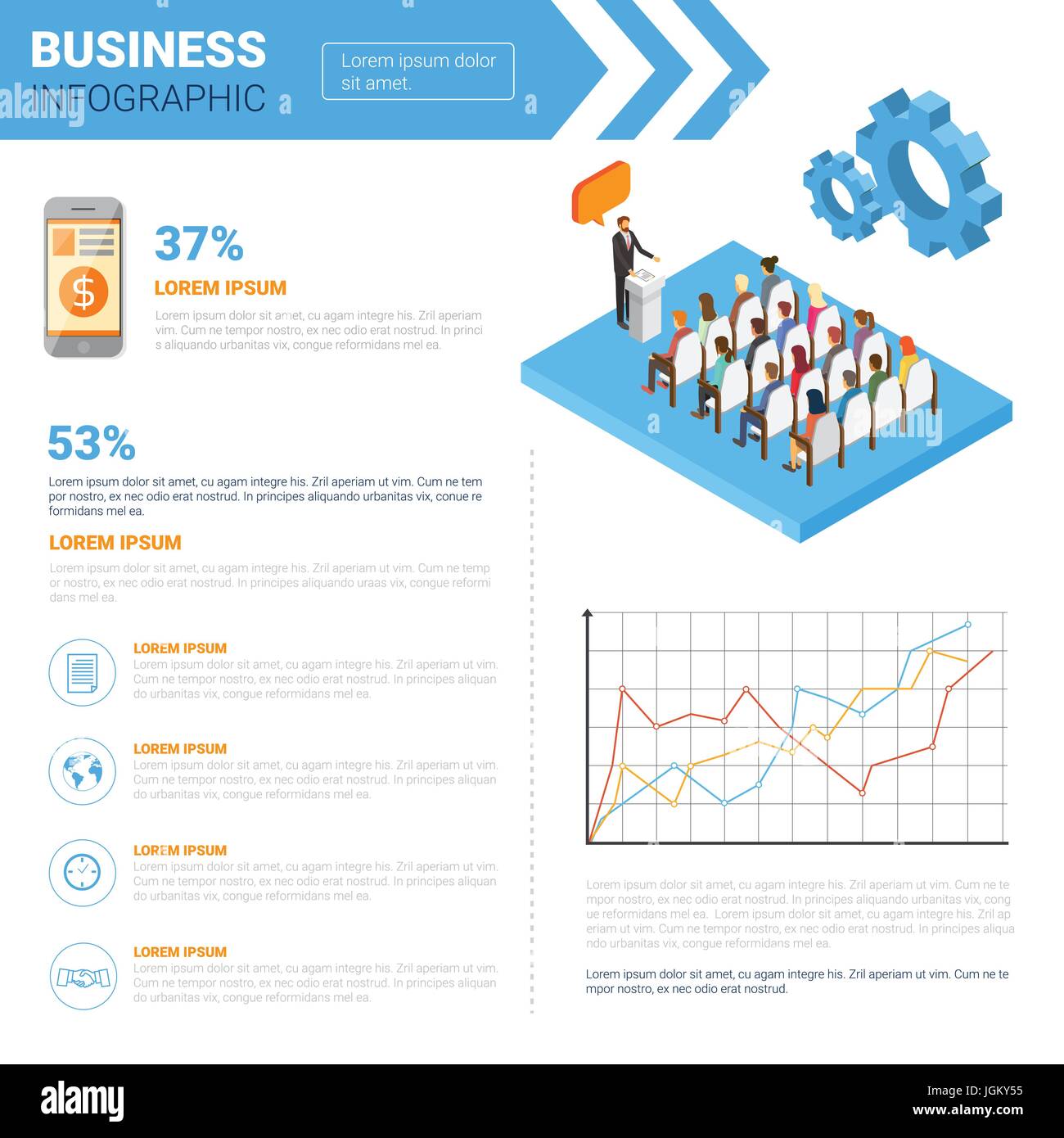 Business Infographics Set With Copy Space For Presentation Meeting ...