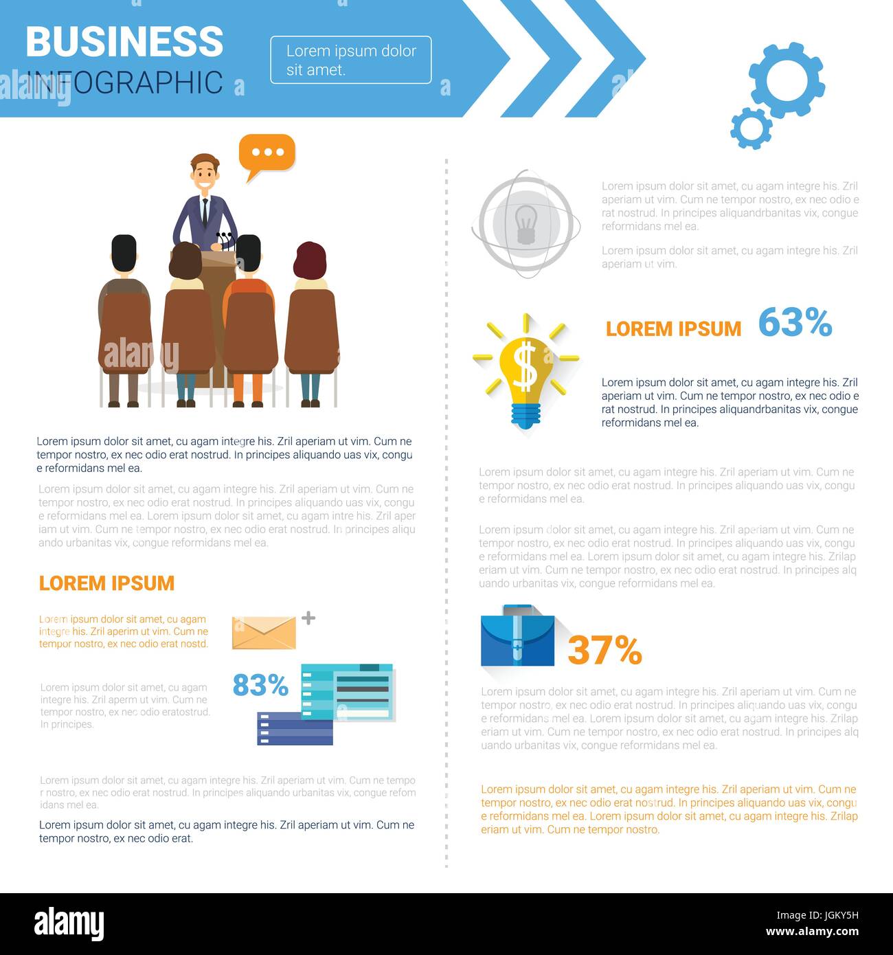 Business Infographics Set With Copy Space For Presentation Meeting ...