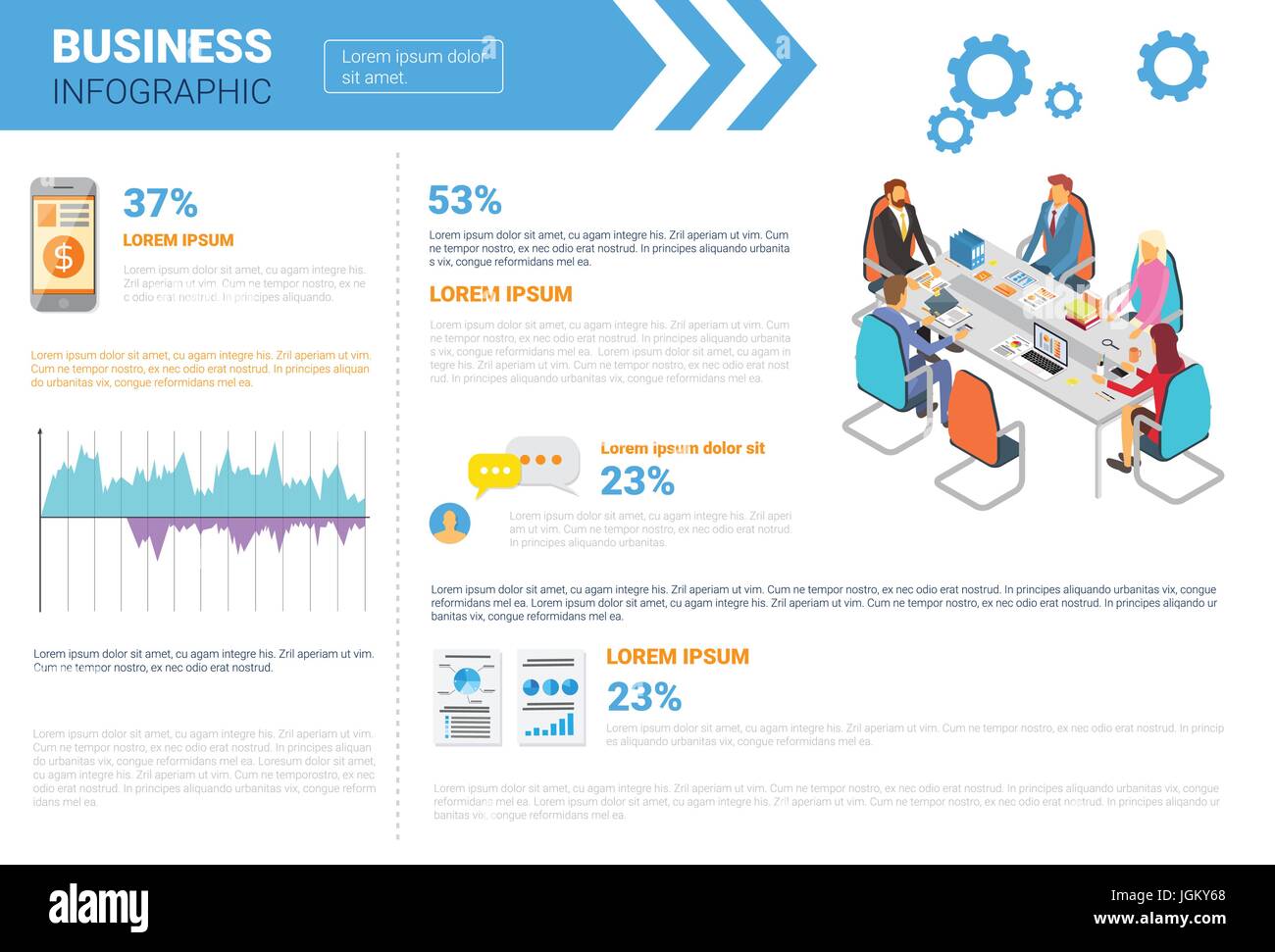 Business Infographics Set With Copy Space For Presentation Meeting ...